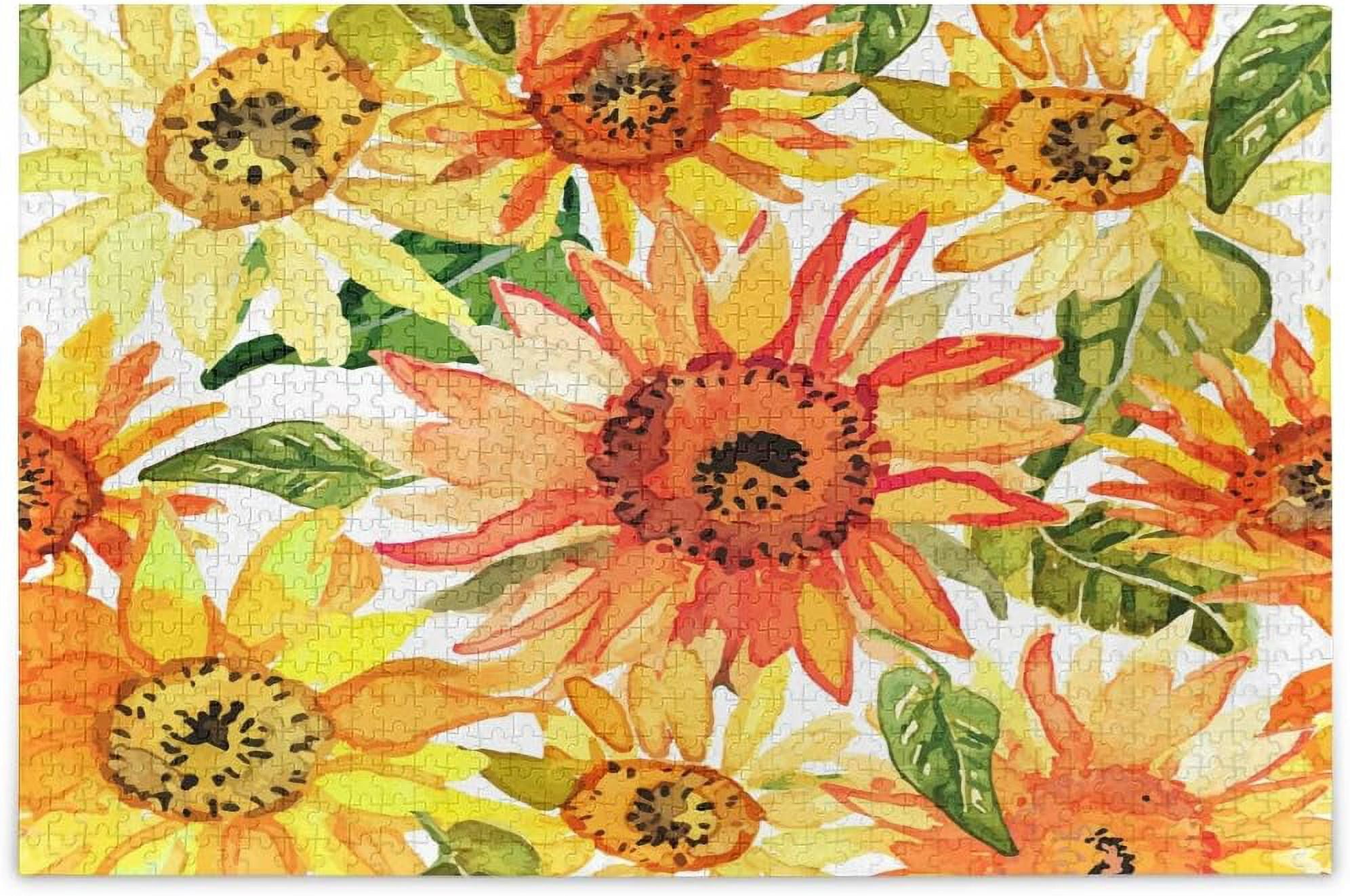Dreamtimes Puzzles for Adults 1000 Piece Yellow Sunflowers Floral ...