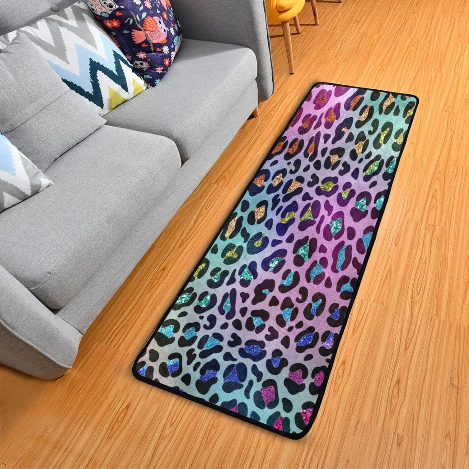 Dreamtimes Rainbow Animal Skin Artistic Hallway Runner Rug 2'x6 ...
