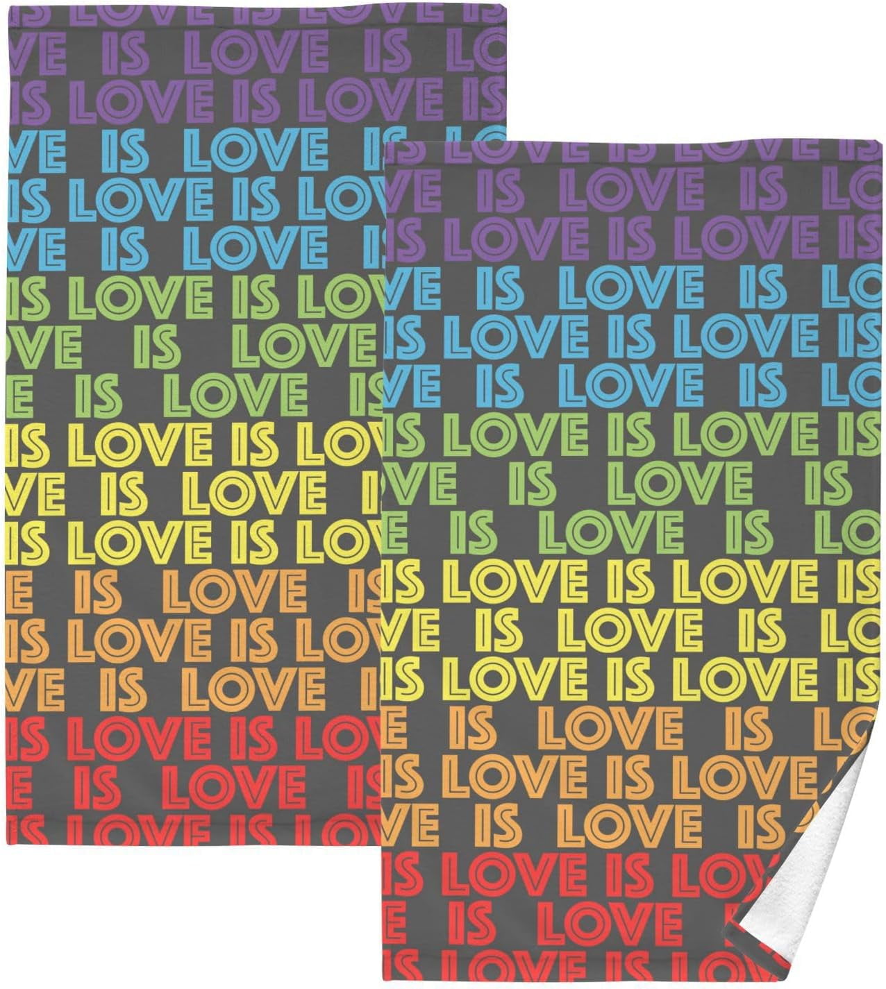 Dreamtimes Rainbow LGBTQ Pride Patterned Hand Towels 2 PCS, Cotton Bath ...