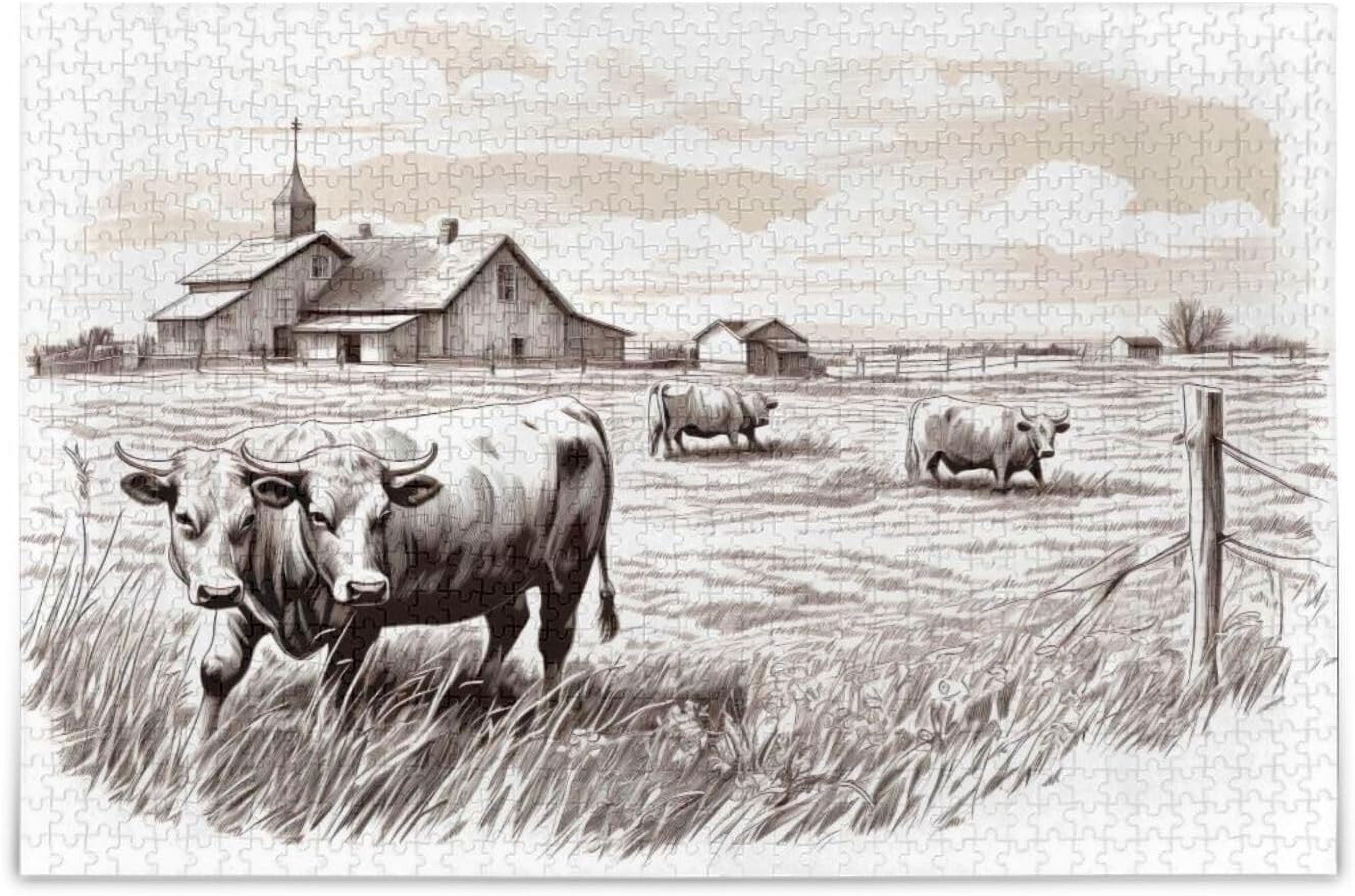 Dreamtimes Ranch Pattern Puzzle 1000 Pieces - Wooden Jigsaw Puzzles for ...