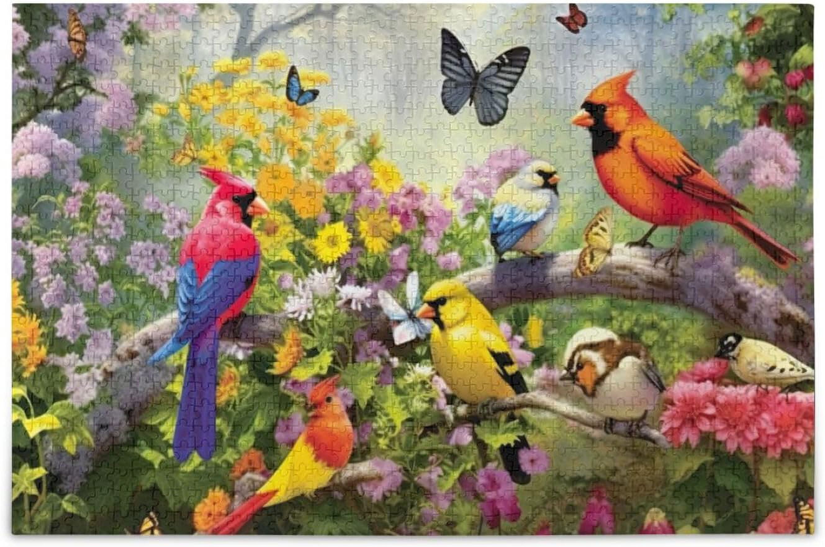 Dreamtimes Red Bird Flower Jigsaw Puzzles, Puzzles for Adults 500 ...