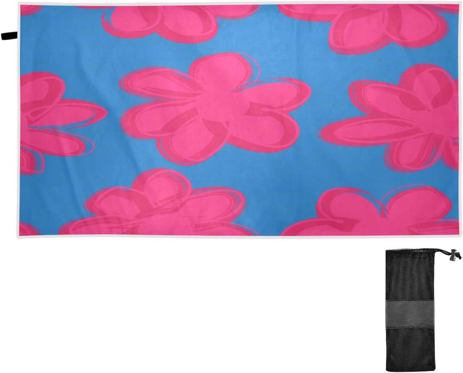Dreamtimes Red Flowers Beach Towel,Absorbent Quick Dry Sport Towel ...