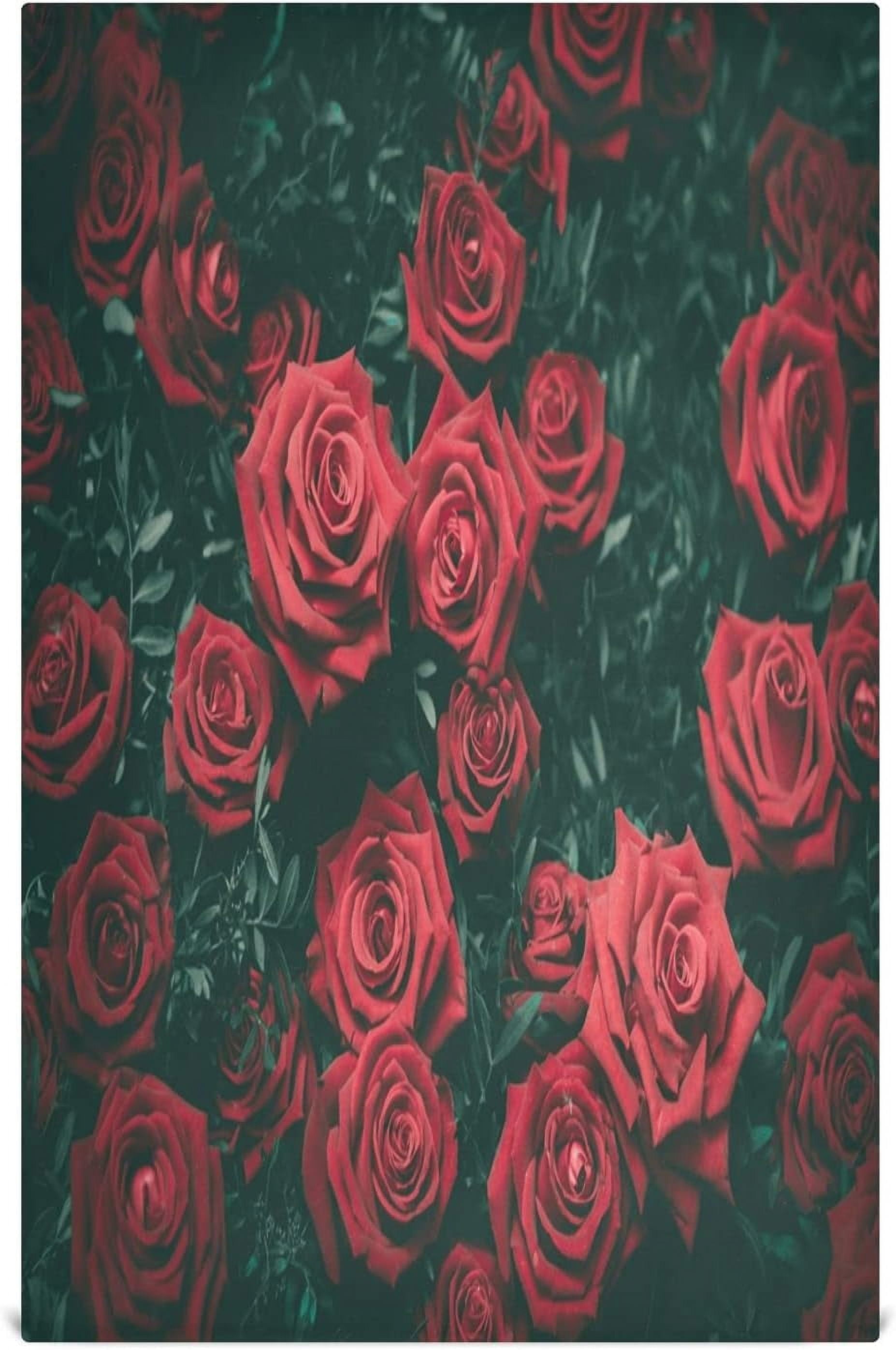 Dreamtimes Red Rose Flowers Kitchen Dish Towels, 18 Inch x 28 Inch ...