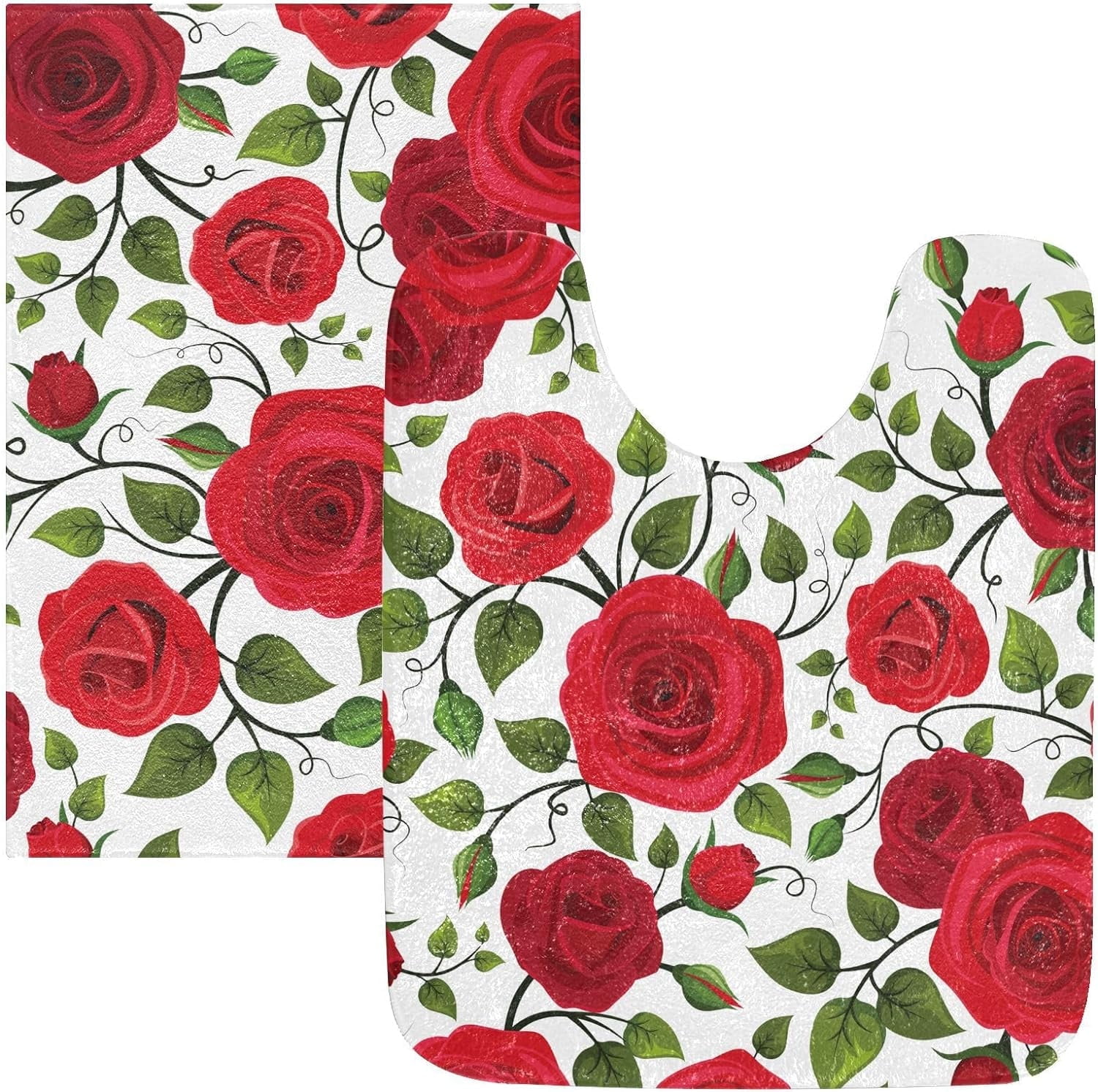 Dreamtimes Red Roses Flowers Floral Bath Mat for Bathroom Shower U ...