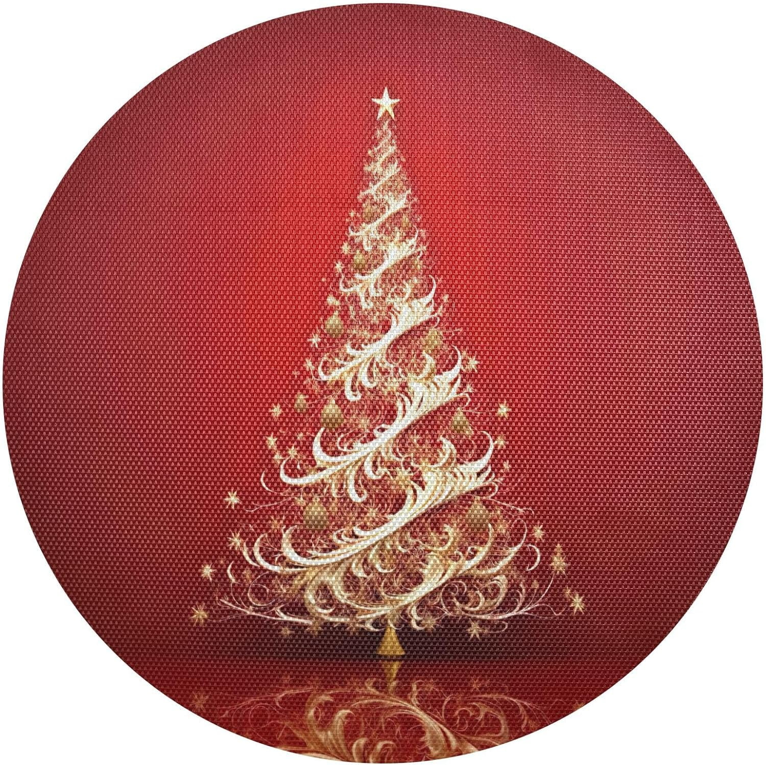Dreamtimes Red Themed Christmas Tree Placemats Set of 1 Non-Slip Heat ...