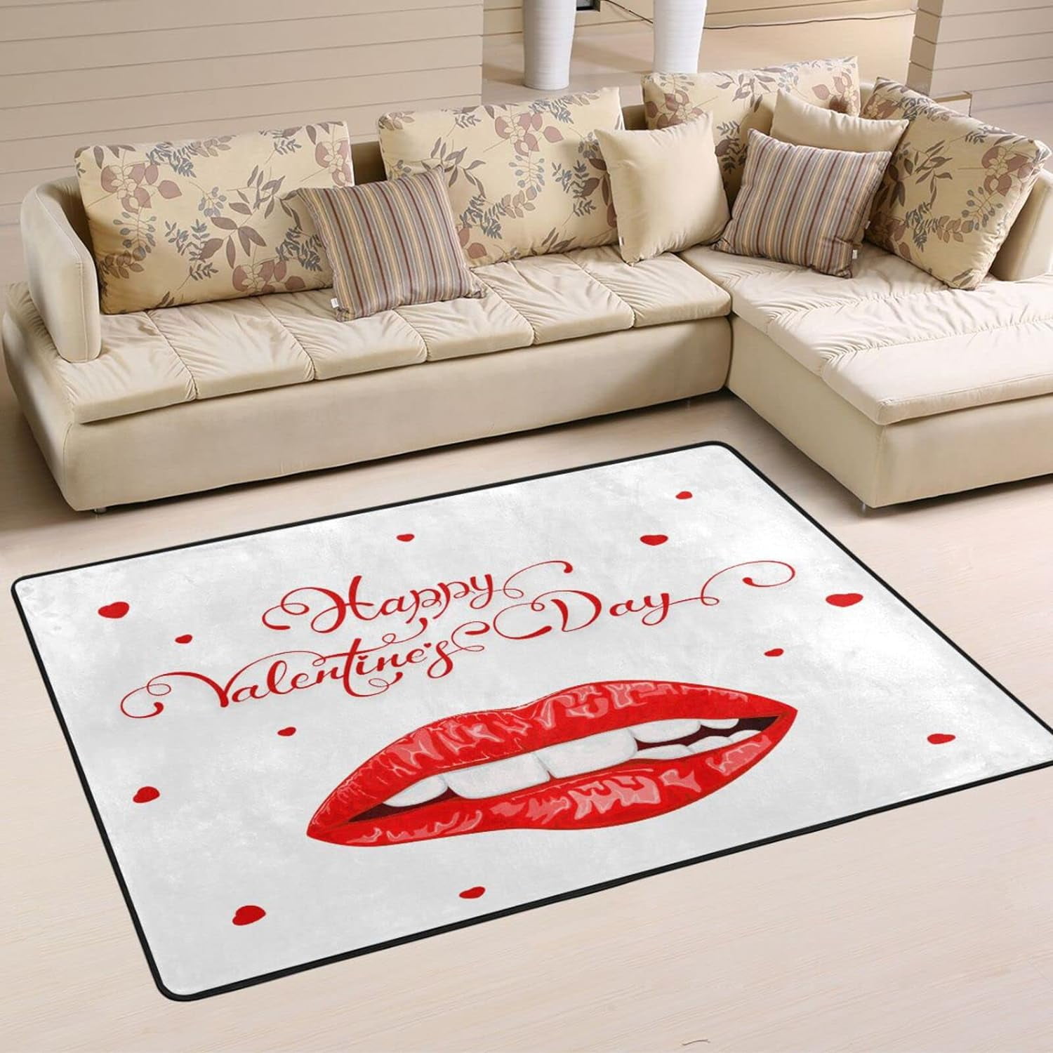 Dreamtimes Red Woman Lips Non-Slip Area Rug 36"x24", Happy Valentines ...