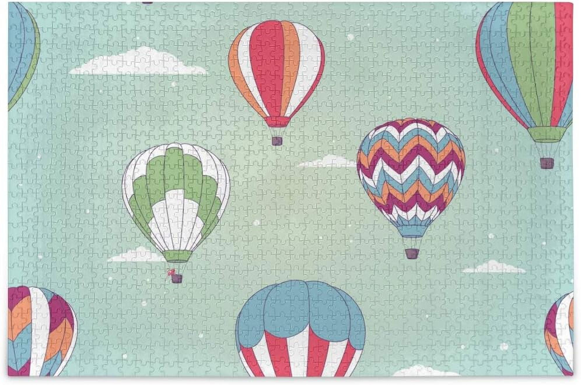 Dreamtimes Retro Colorful Hot Air Balloon On Blue Sky with White Cloud ...