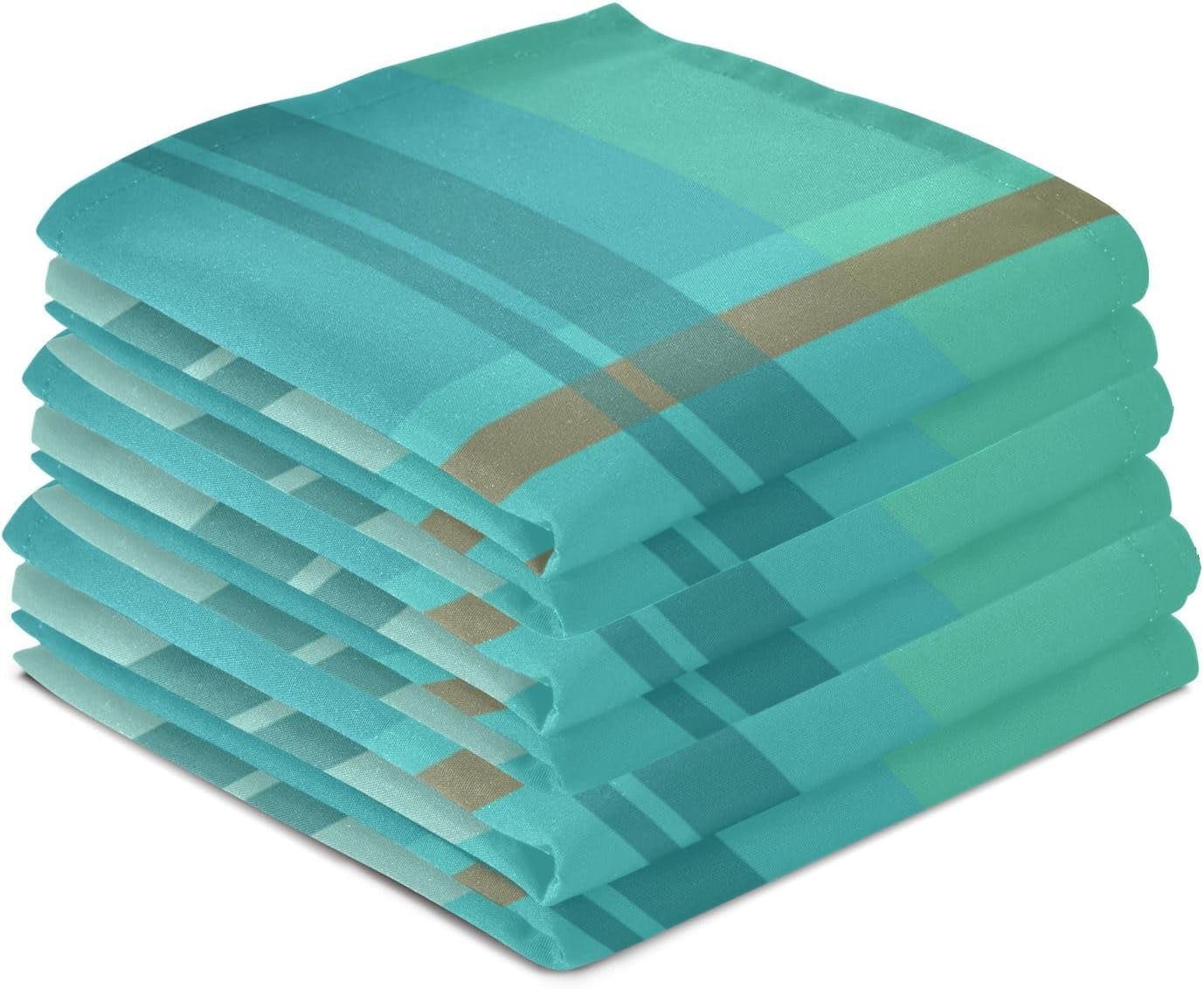Dreamtimes Retro Turquoise Plaid Tartan Kitchen Towel, Dish Towels ...