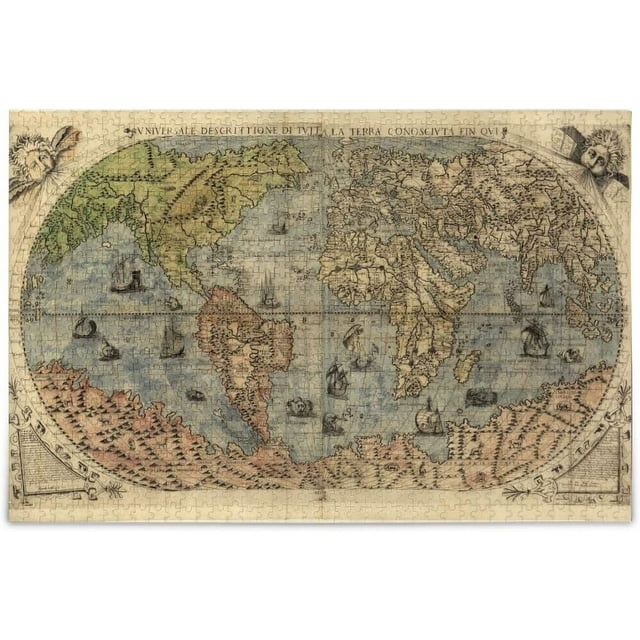 Dreamtimes Retro Vintage World Map Travel Design Jigsaw Puzzles 500 ...