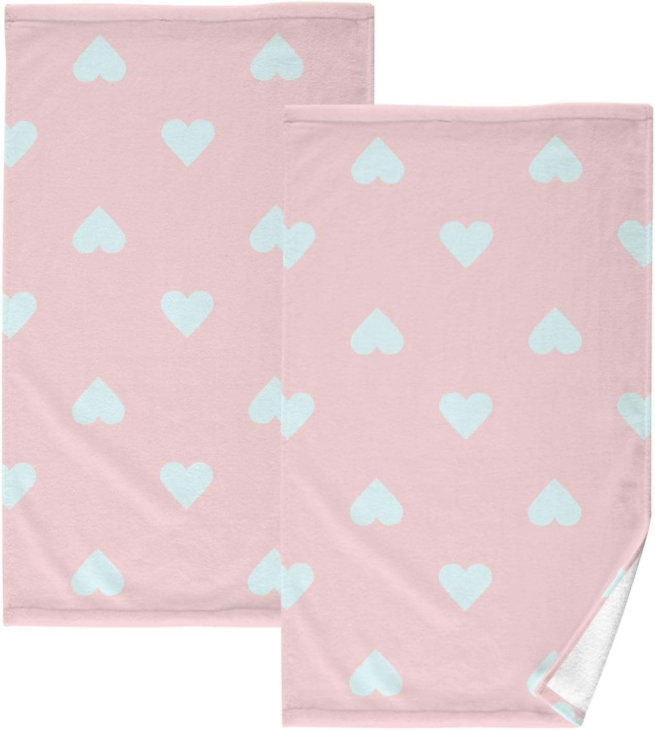 Dreamtimes Romantic Cartoon Heart Hand Towels, 2 PCS Pack 16 x 28 ...