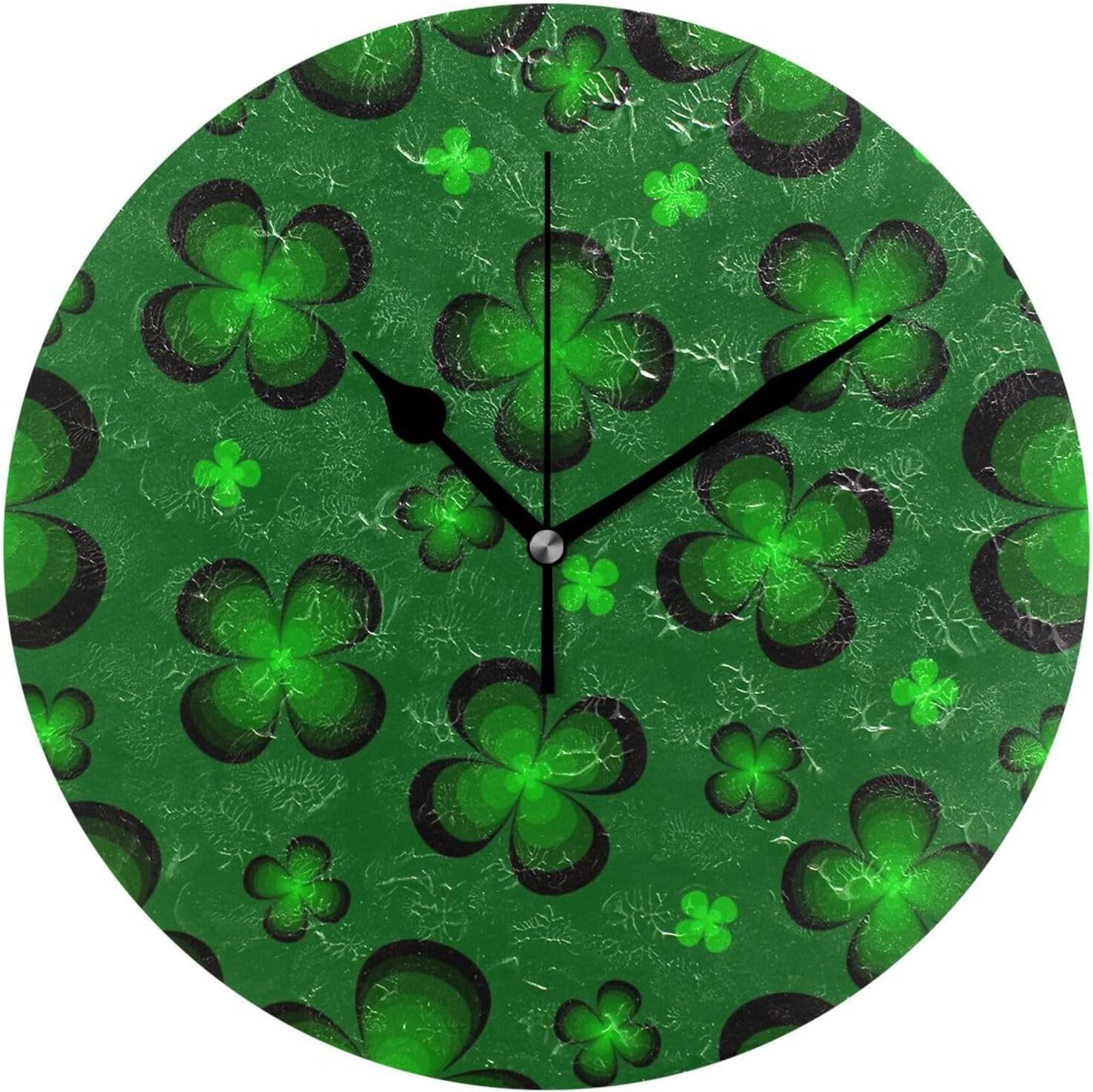 Dreamtimes Round Digital Clock Abstract Four Leaf Clover Creative ...