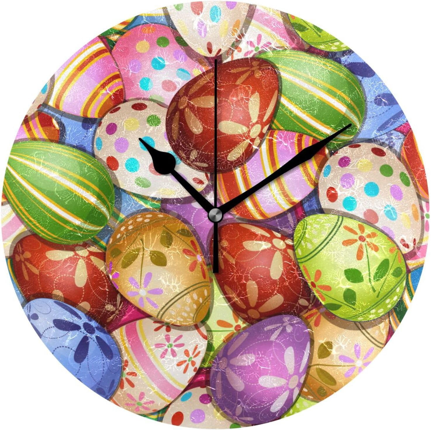 Dreamtimes Round Digital Clock Colorful Eggs Creative Decorative Quiet ...