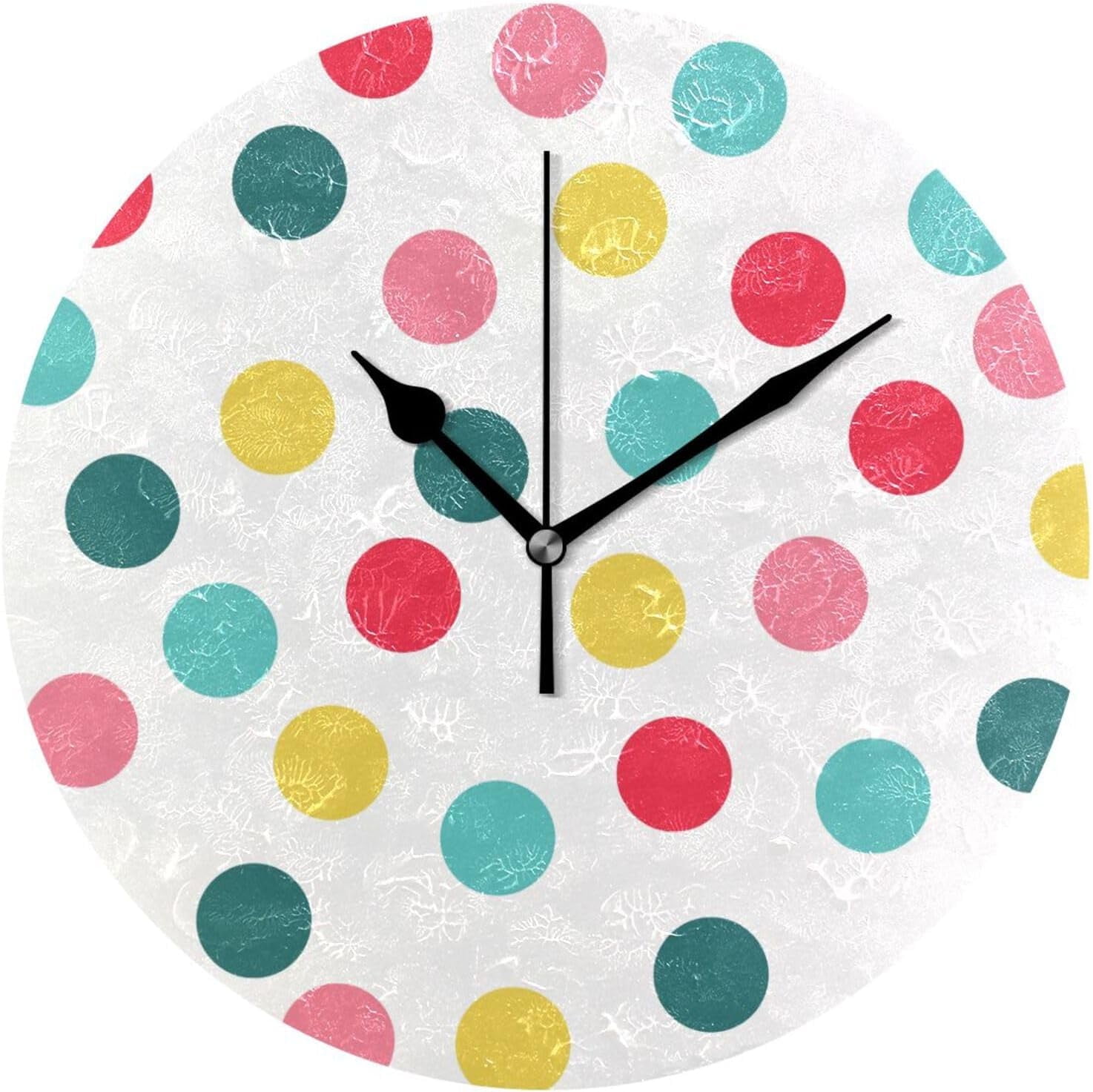 Dreamtimes Round Digital Clock Colorful Polka Dot Creative Decorative ...