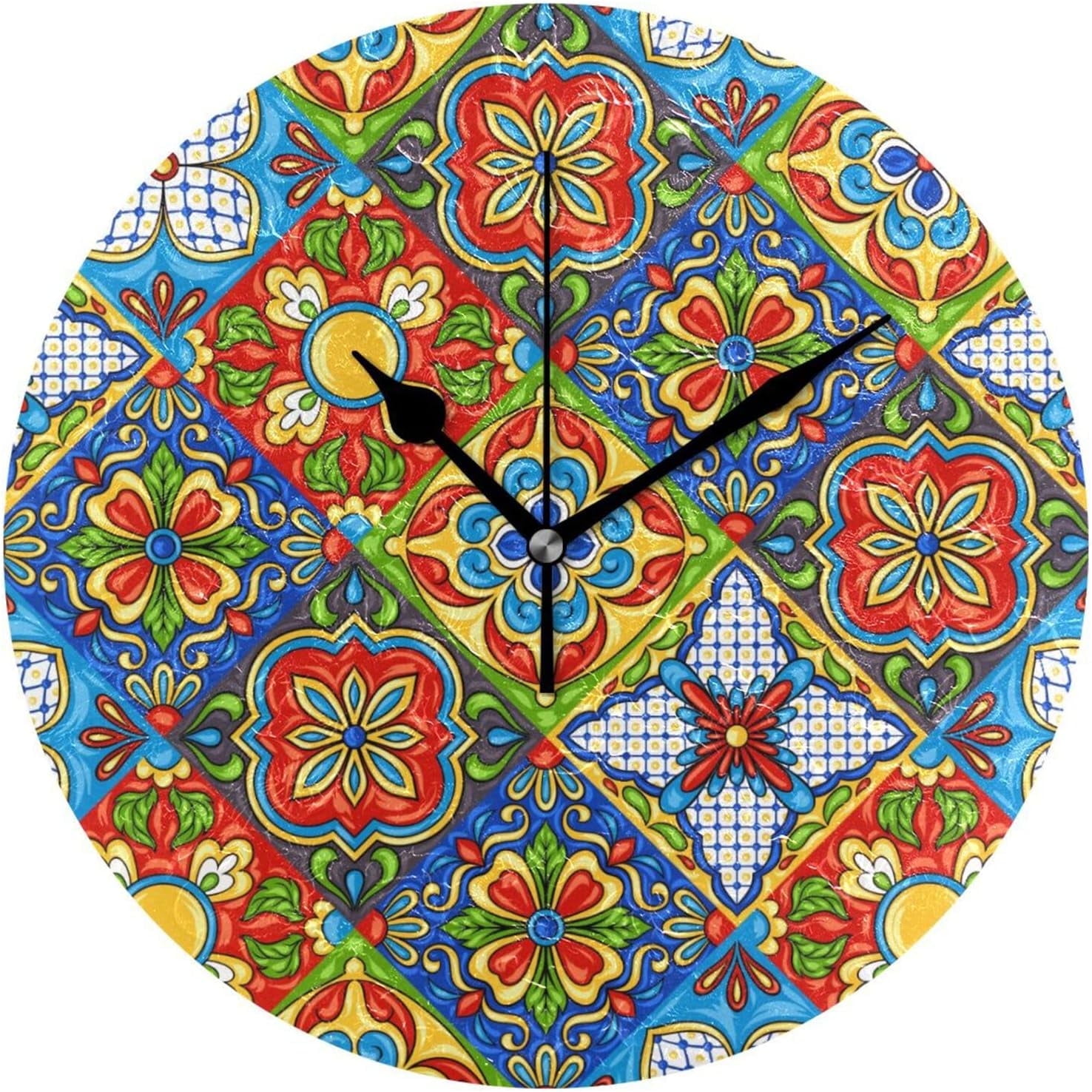 Dreamtimes Round Digital Clock Mexican Talavera Ceramic Tile Creative ...