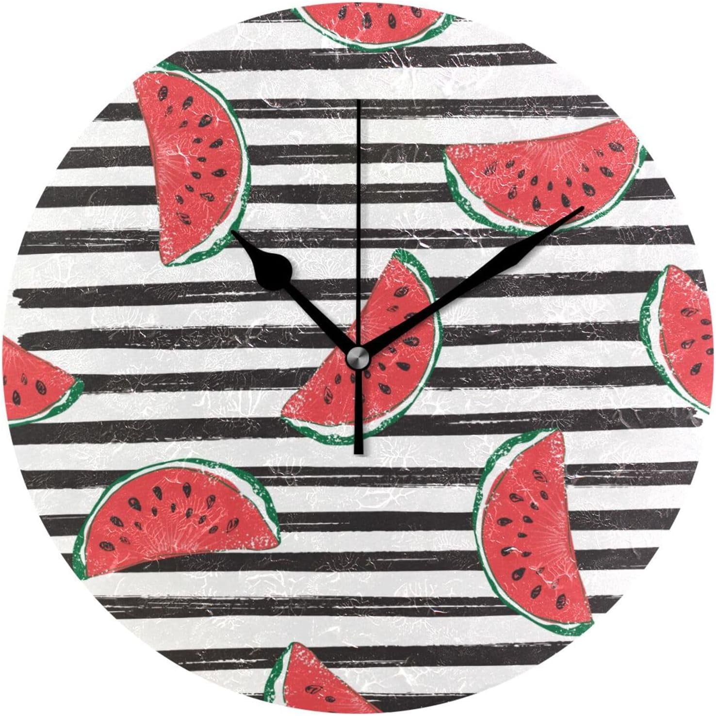 Dreamtimes Round Digital Clock Watermelon Stripes Pattern Creative ...