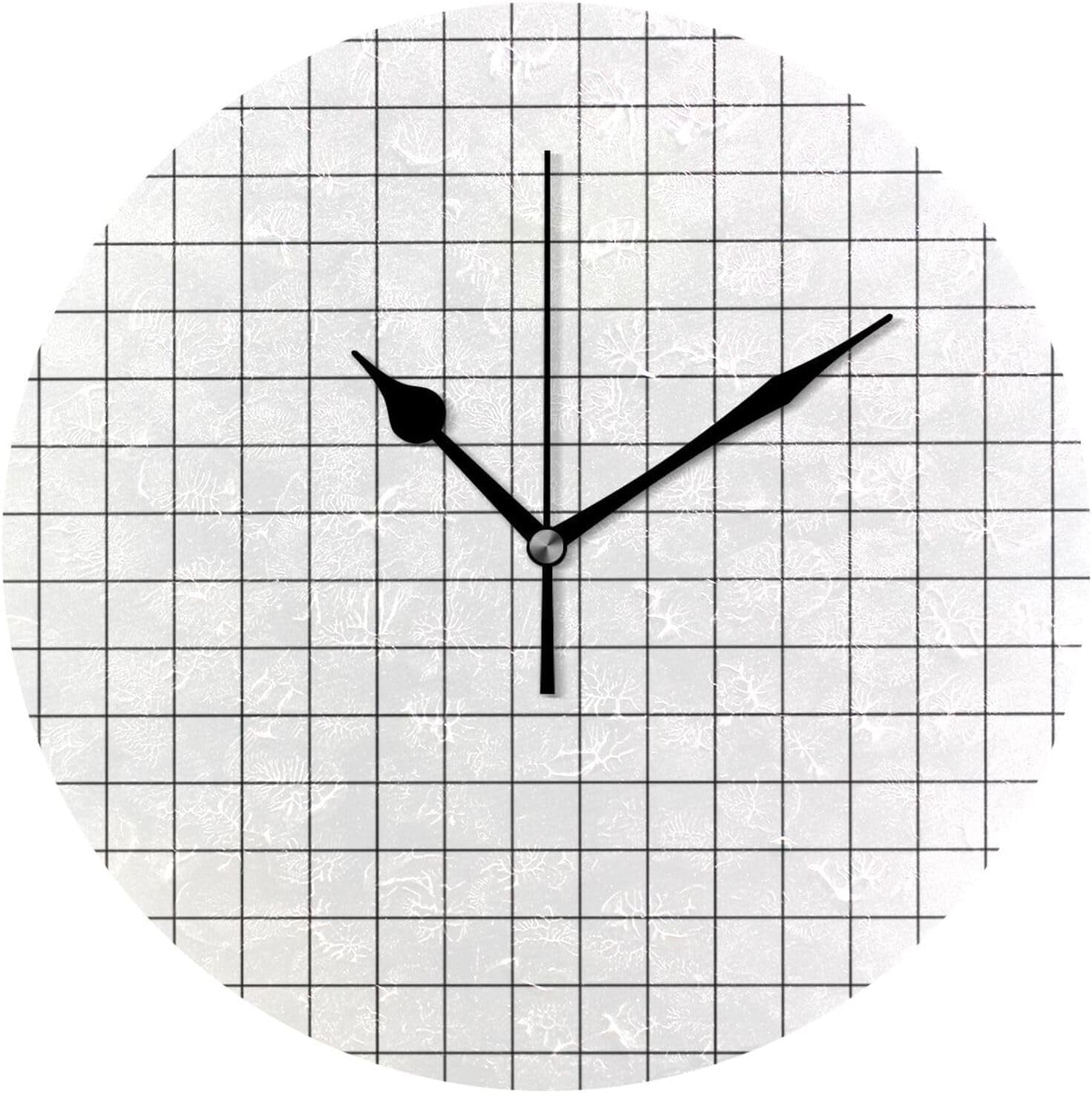 Dreamtimes Round Digital Clock White Grid Creative Decorative Quiet Not ...