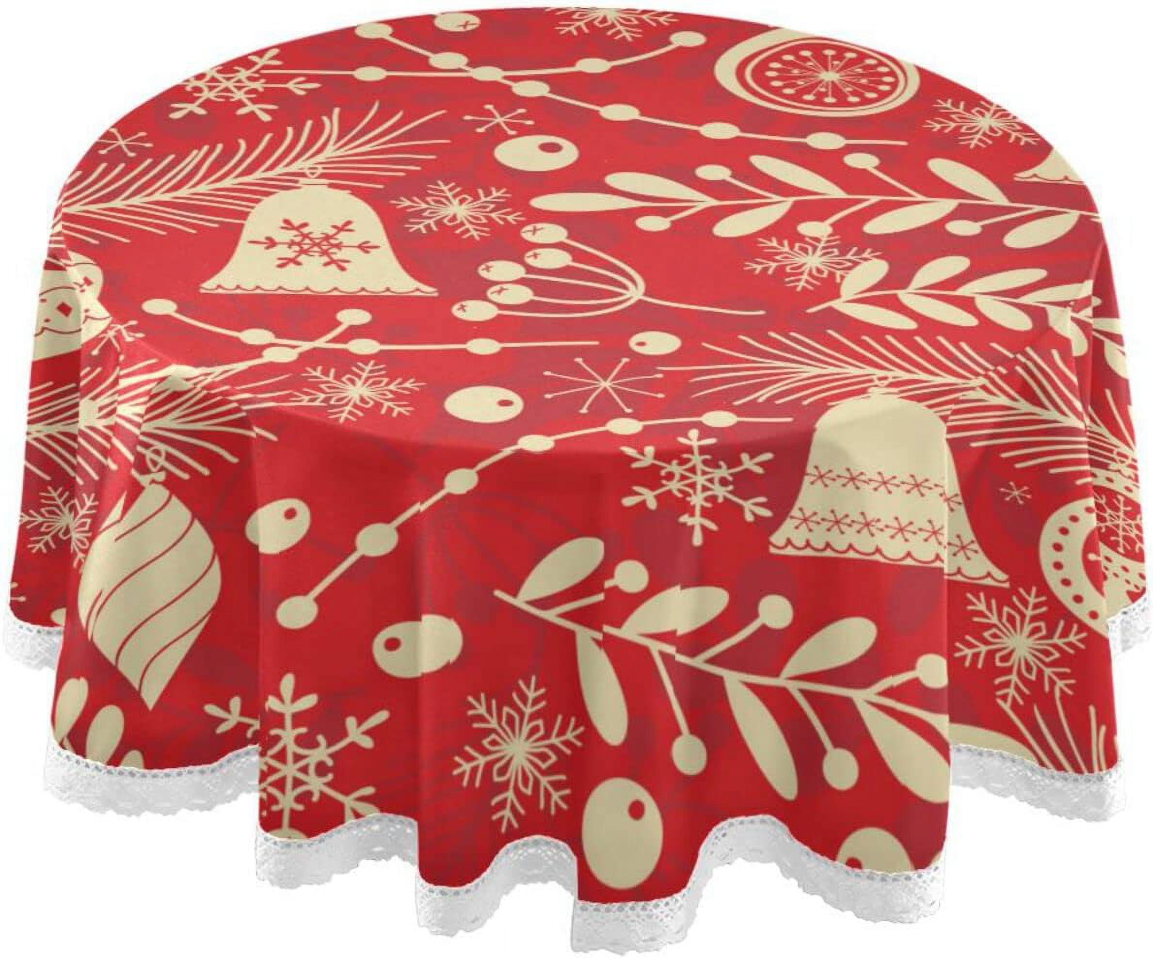 Dreamtimes Round Tablecloth 60", Christmas Patterns Table Cover Water ...