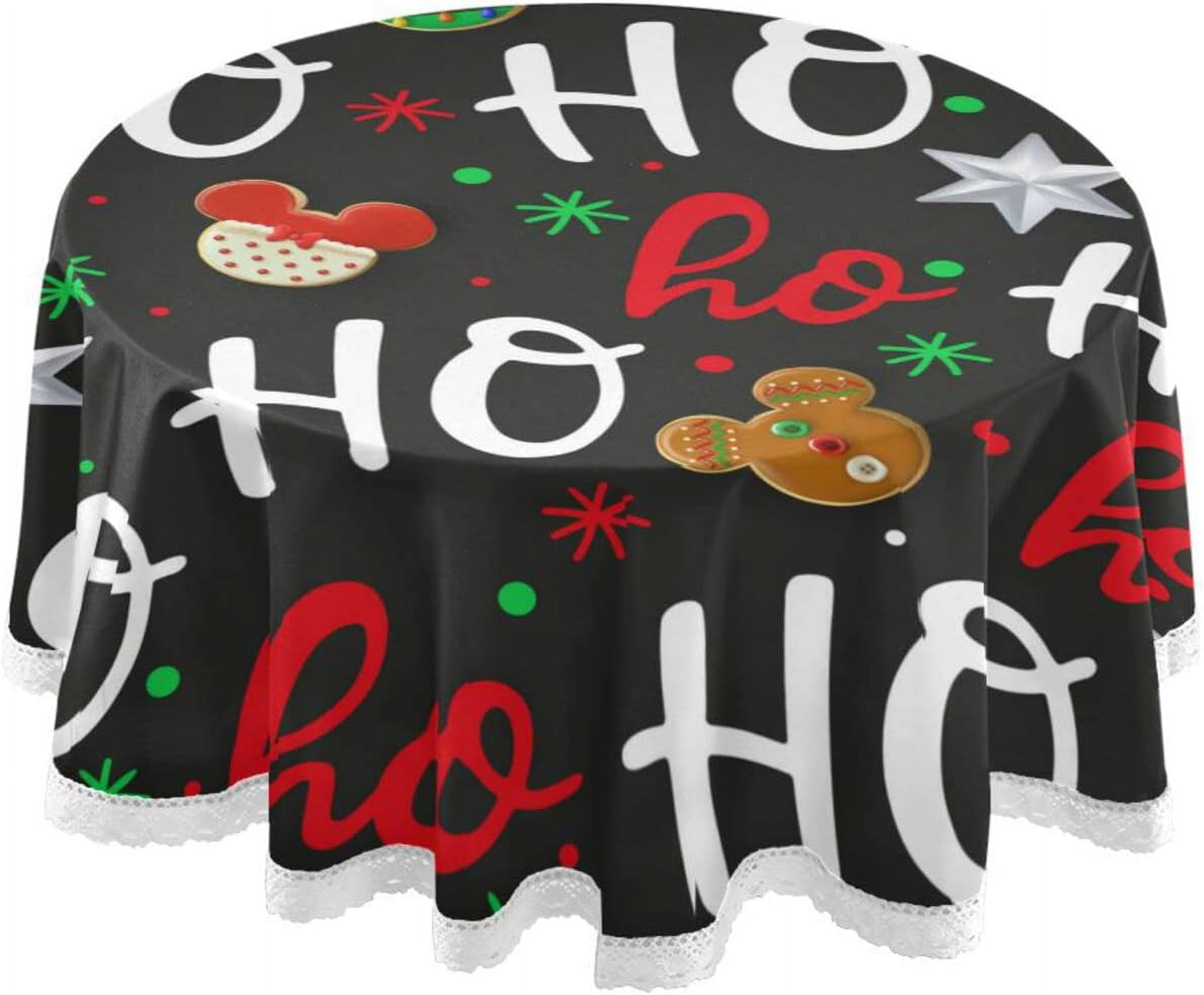 Dreamtimes Round Tablecloth 60", Christmas Patterns Table Cover Water ...