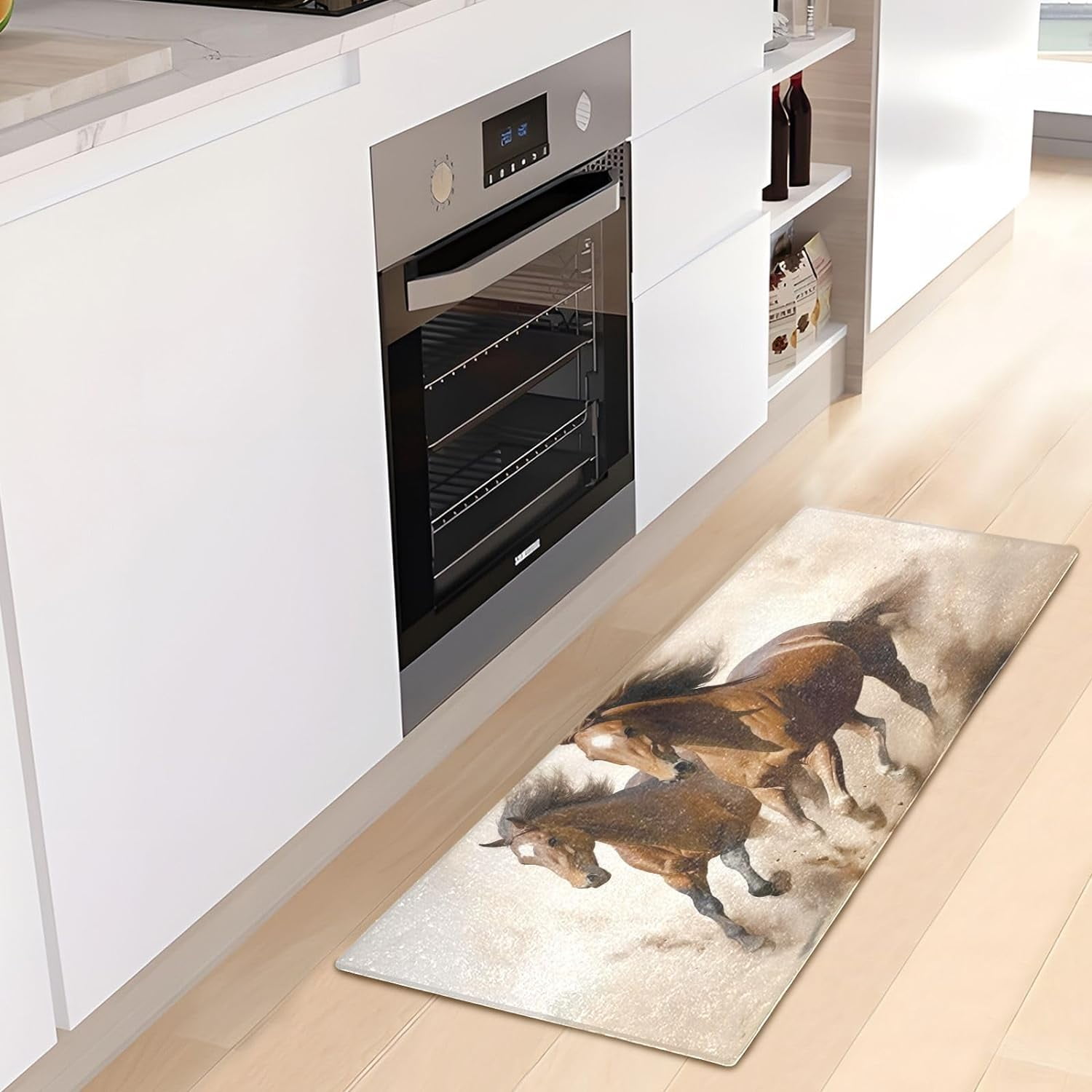 Dreamtimes Running Horses Kitchen Rug 20"x39", Non Skid Kitchen Runner ...