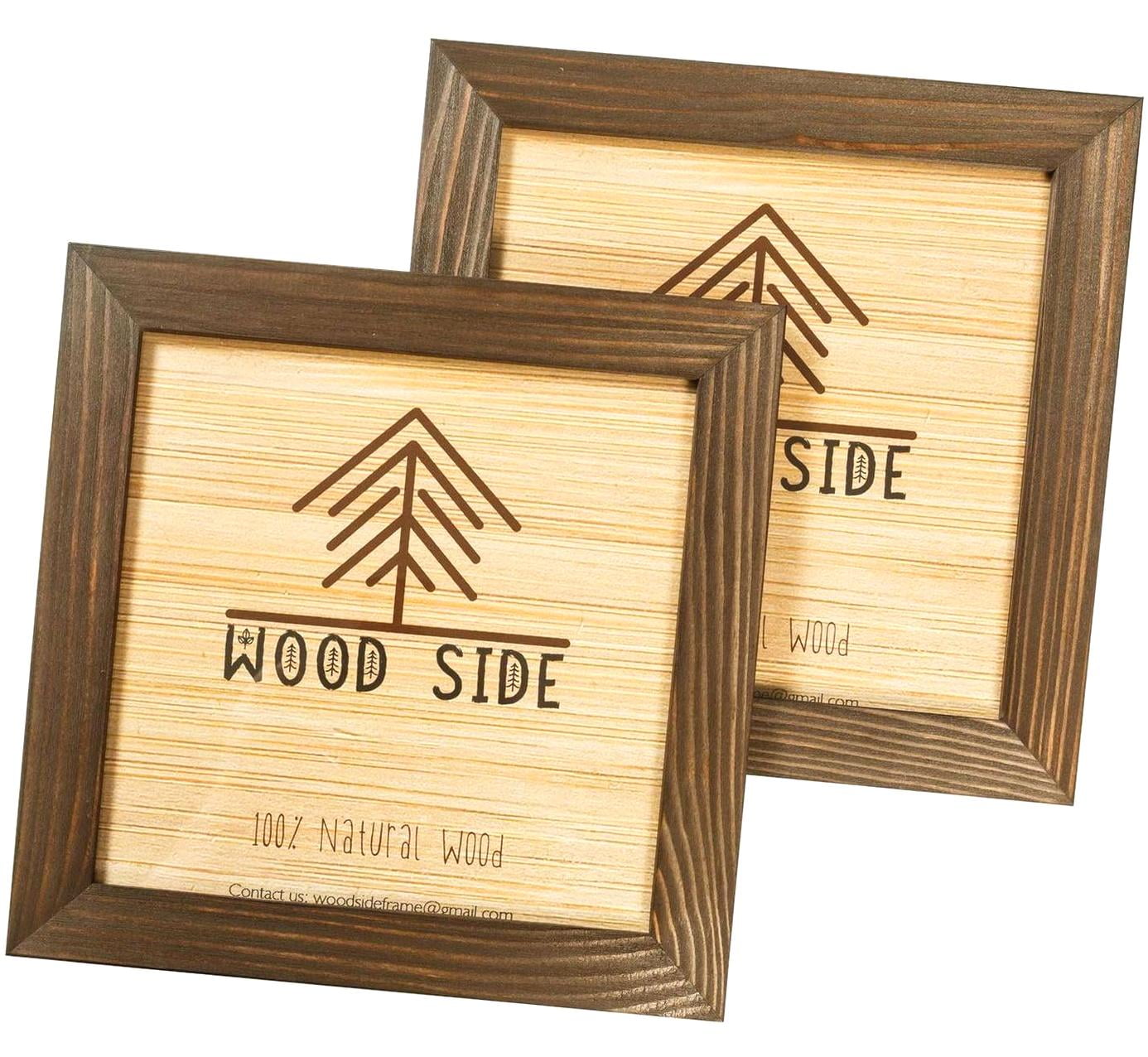 Dreamtimes Rustic Wooden Square Picture Frame 8x8 - Pair - 100% Natural ...