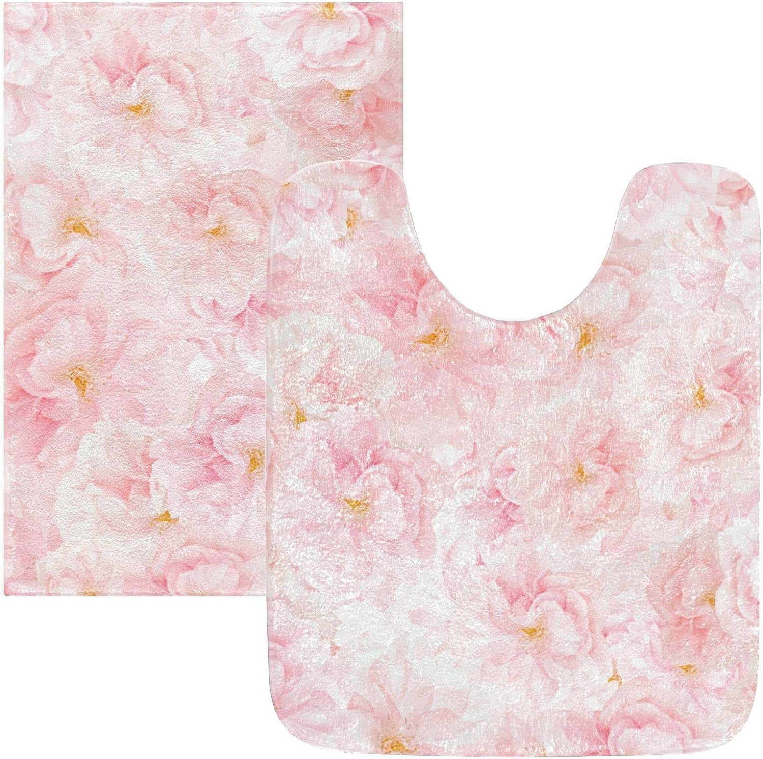 Dreamtimes Sakura Pink Cherry Blossom Bath Mat for Bathroom Shower U ...