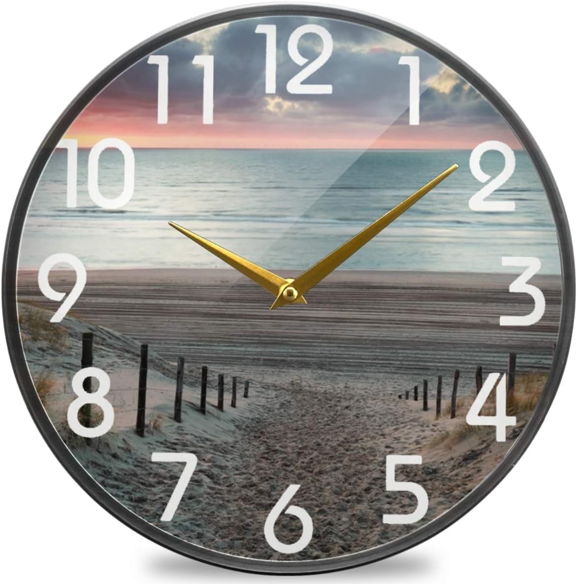Dreamtimes Sea Beach Sand Path Sunset Print Round Wall Clock, 10 Inch ...
