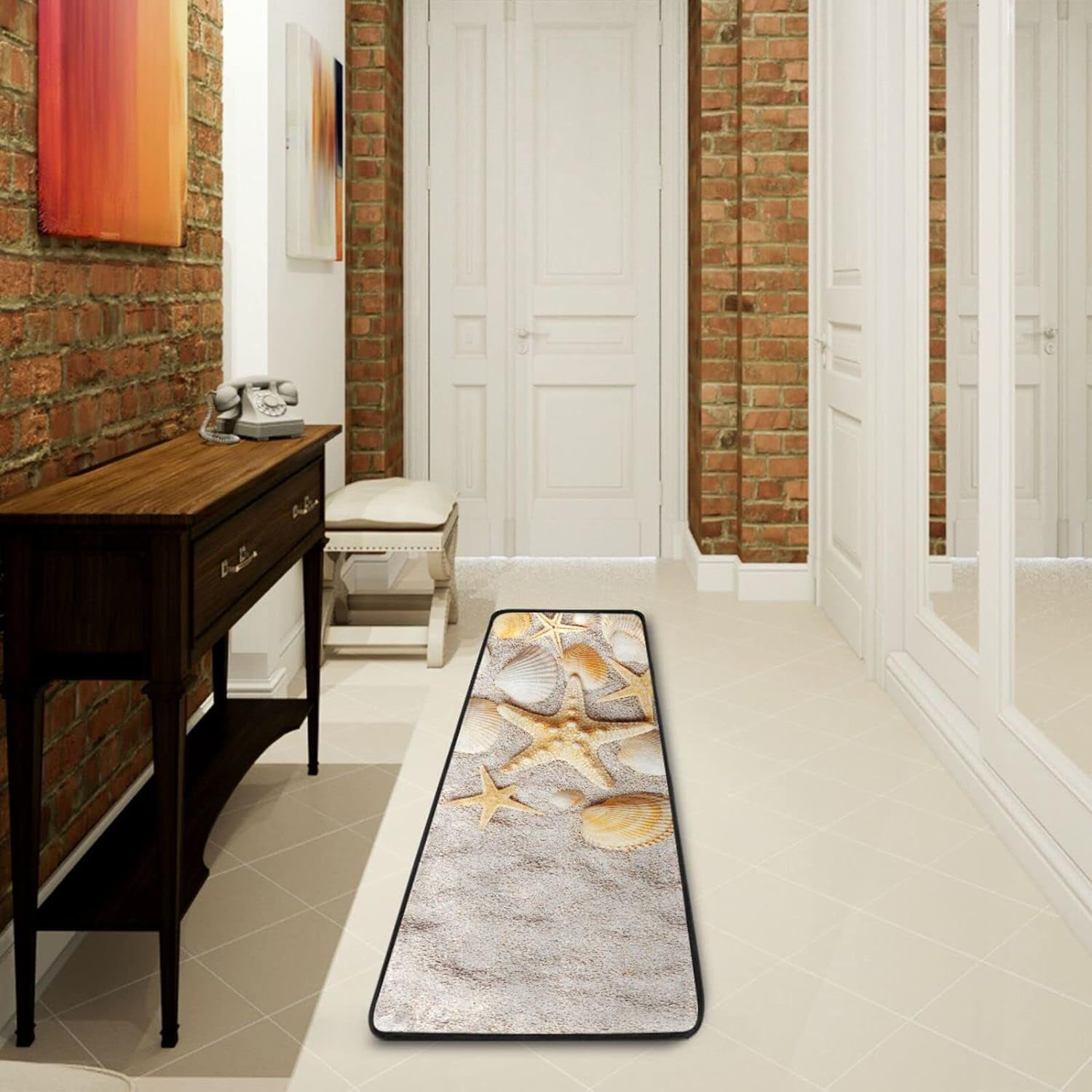 Dreamtimes Seaside Sand Hallway Runner Rug 2'x6' Kitchen Rug with ...