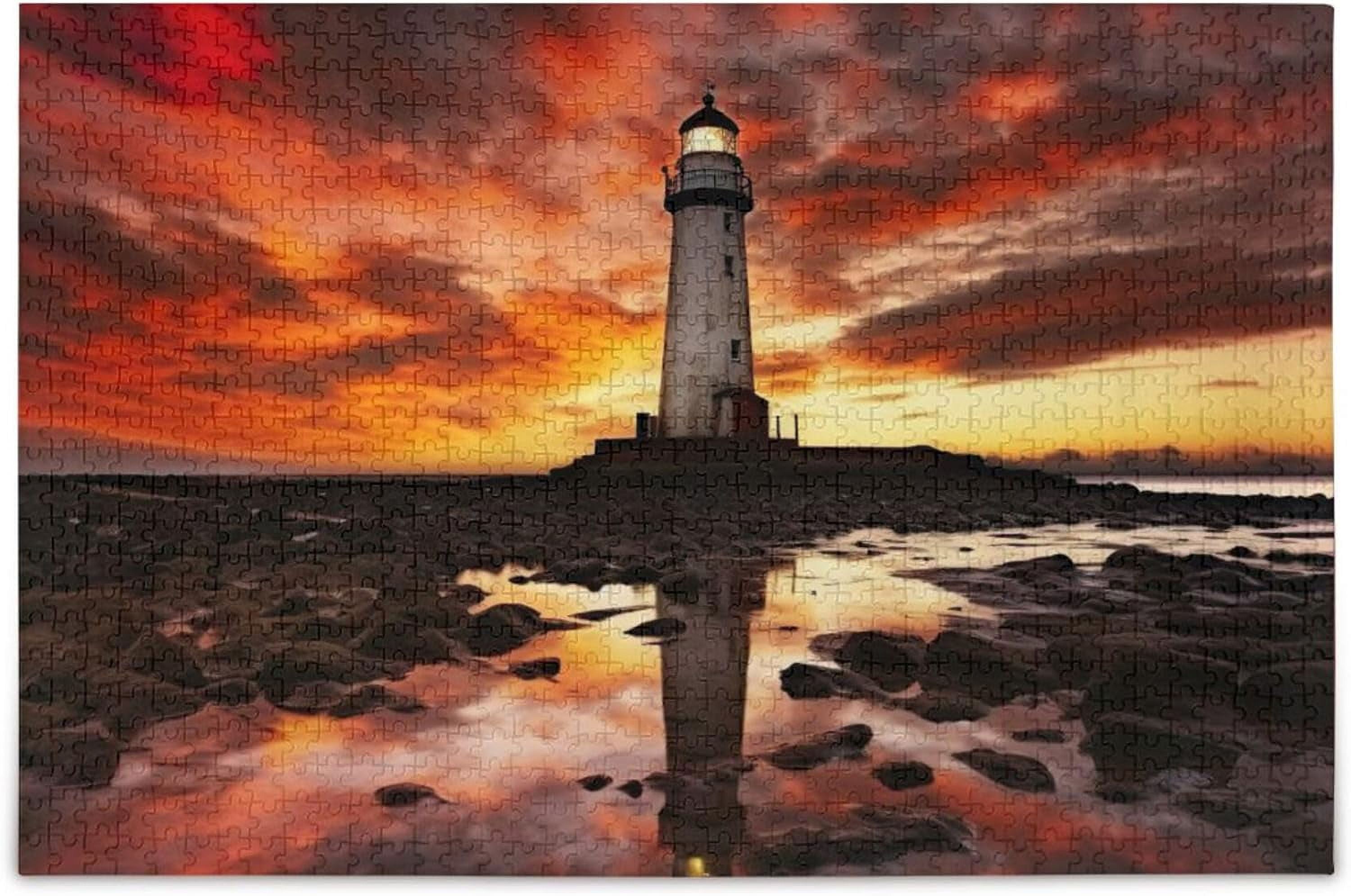 Dreamtimes Seaside Sunset Lighthouse Puzzle for Children Adult 1000 ...