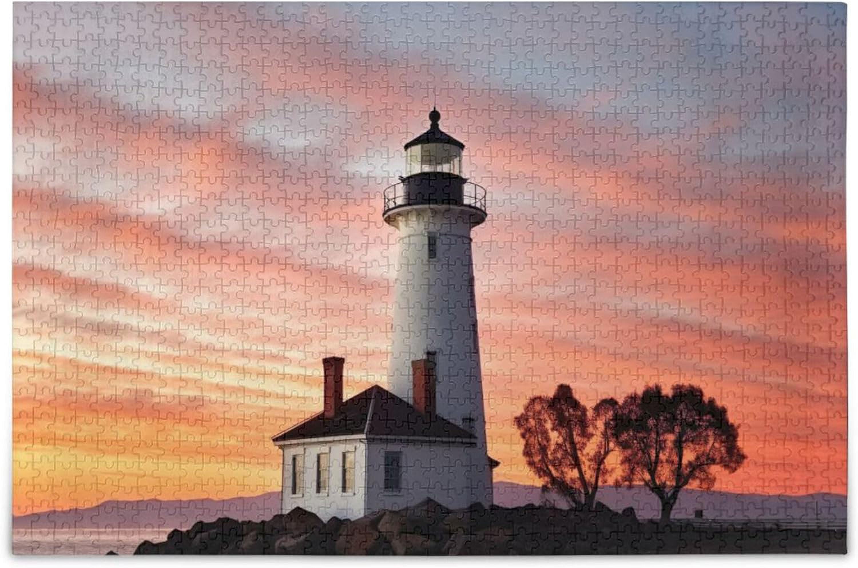 Dreamtimes Seaside Sunset Lighthouse Puzzle for Children Adult 1000 ...