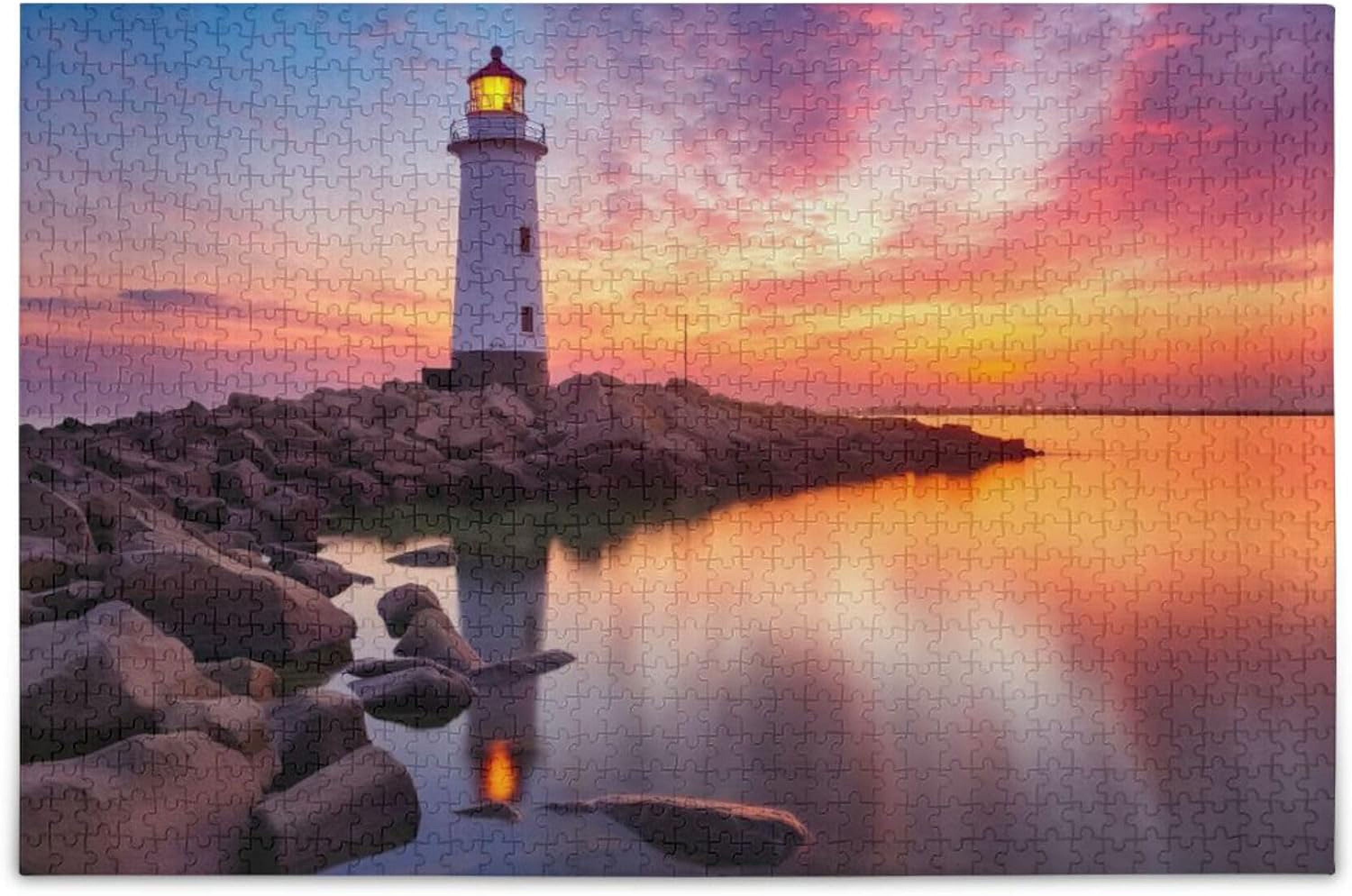 Dreamtimes Seaside Sunset Lighthouse Puzzle for Children Adult 500Pcs ...