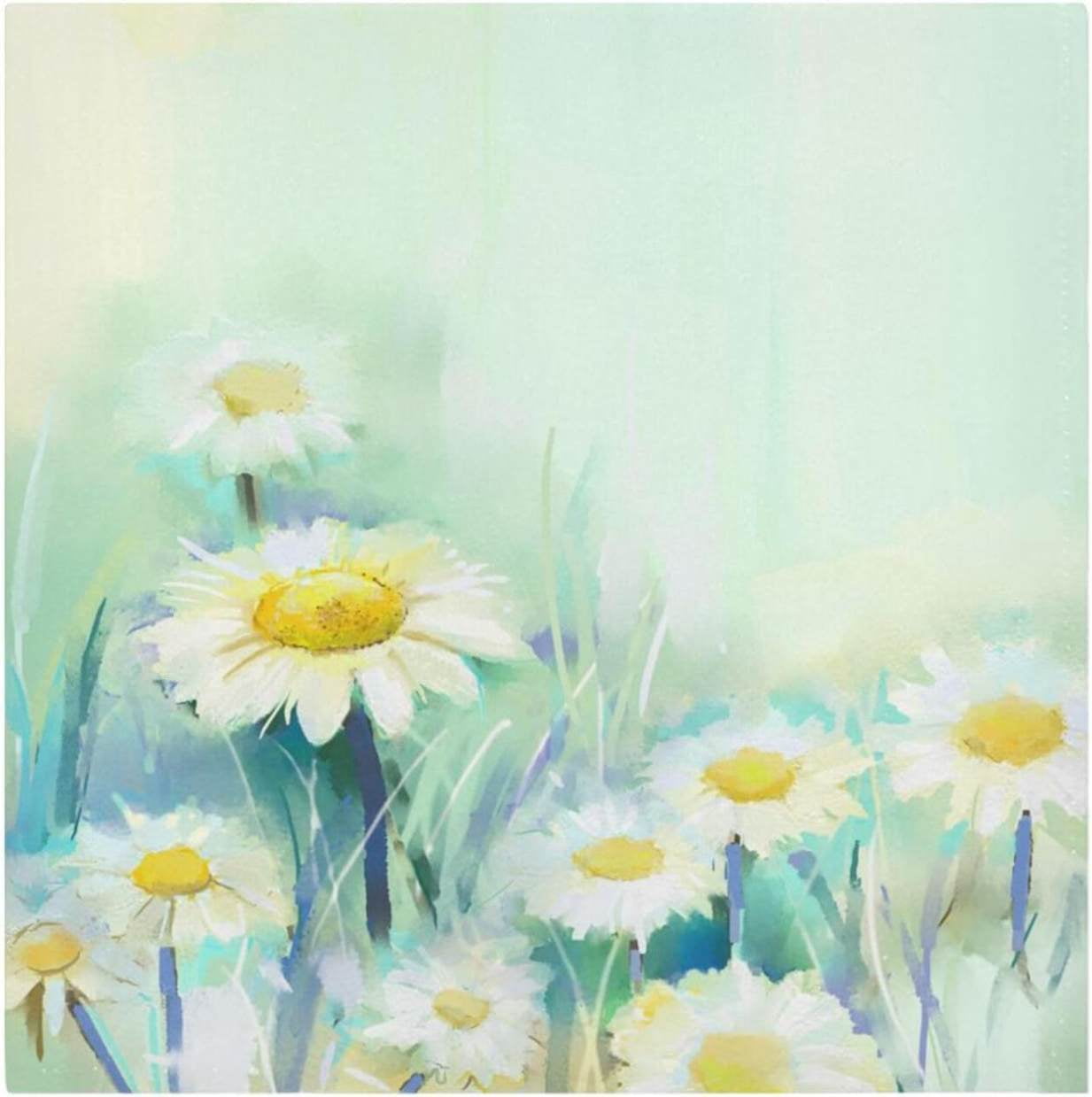 Dreamtimes Set of 1 Daisy Flowers Oil Painting Satin Napkin Square 20 ...
