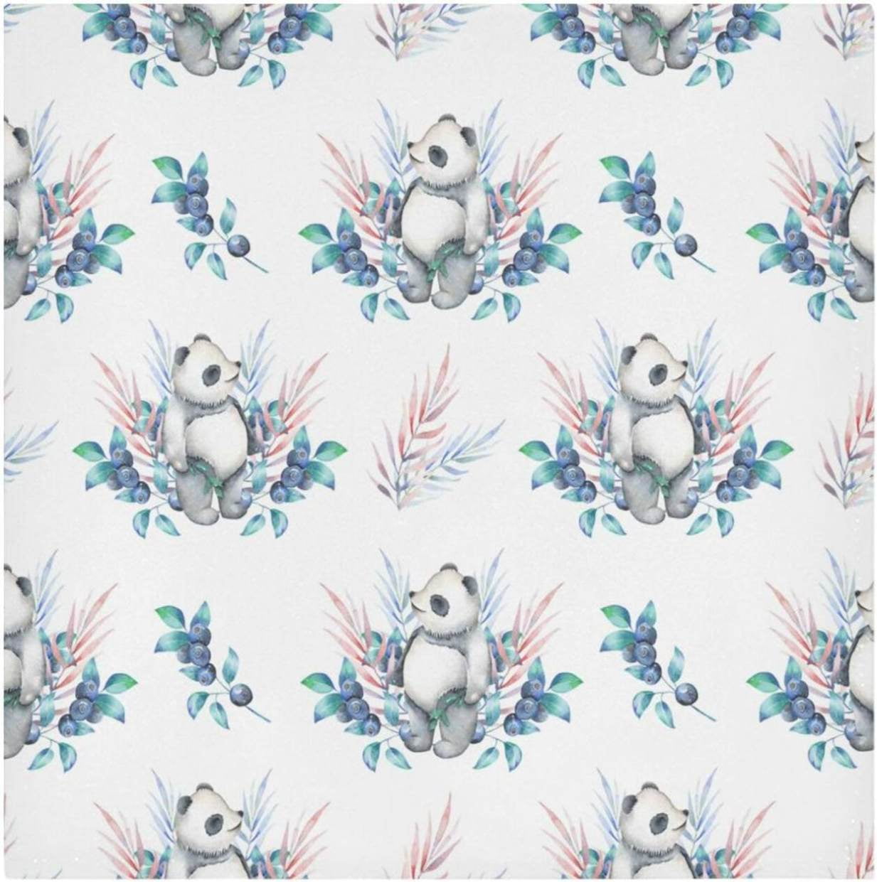Dreamtimes Set of 1 Panda Flower Cute White Satin Napkin Square 20 ...