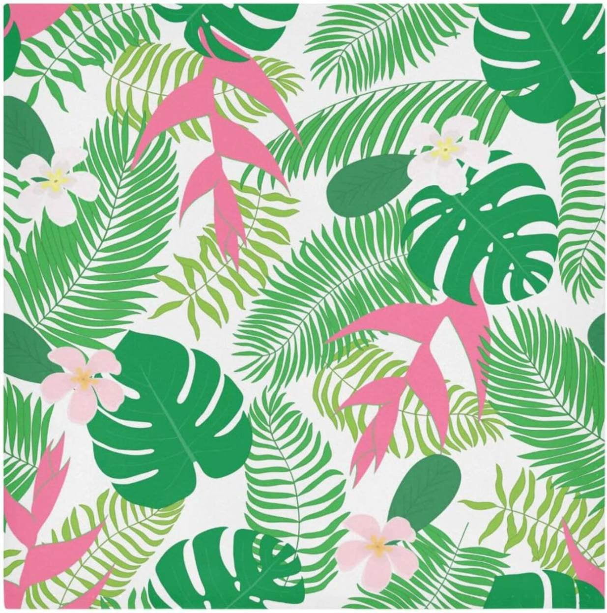 Dreamtimes Set of 1 Tropical Leaves and Flowers Satin Napkin Square 20 ...