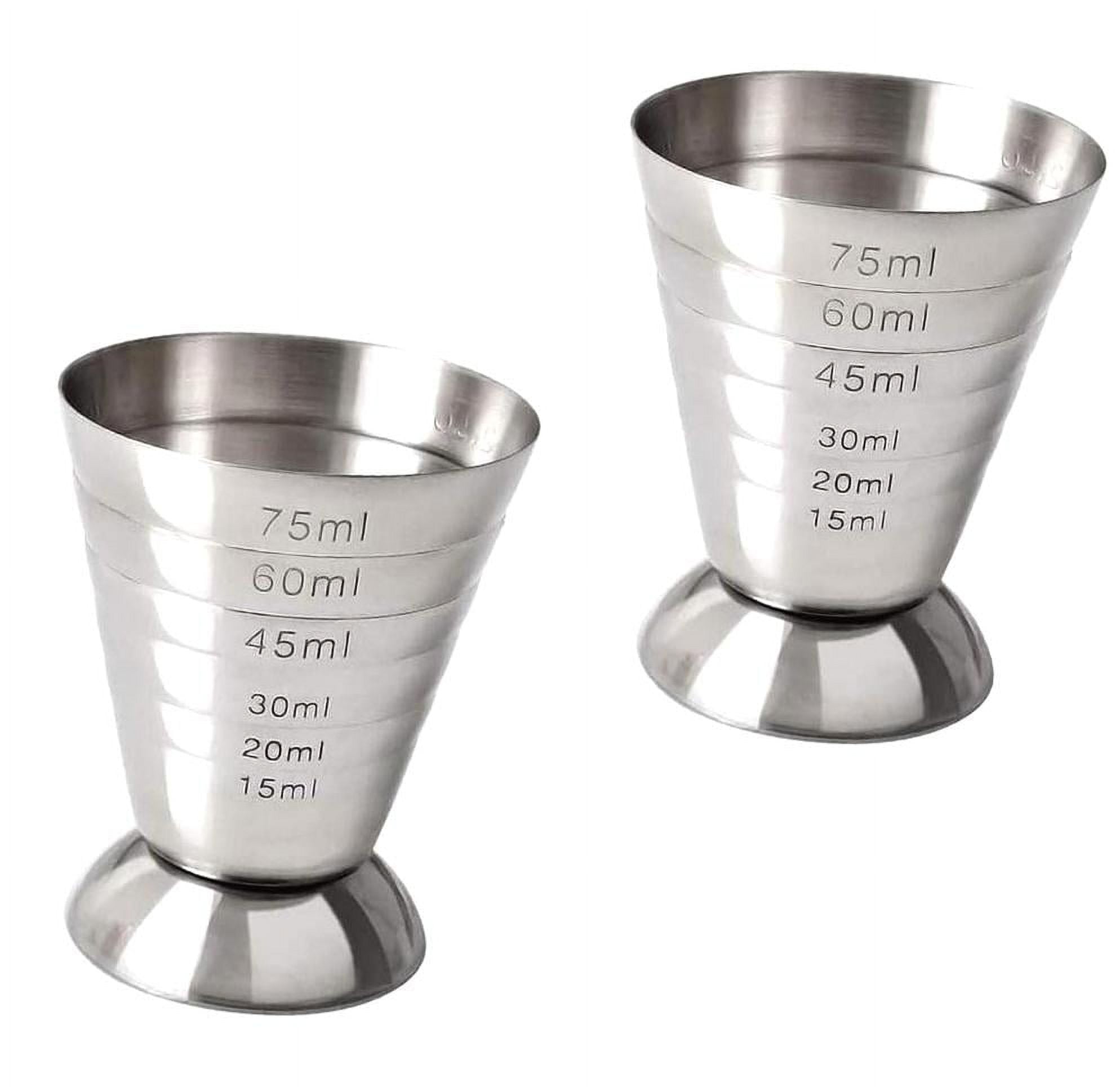 Dreamtimes Set of 2 Stainless Steel Measuring Cups, Cocktail Jiggers ...
