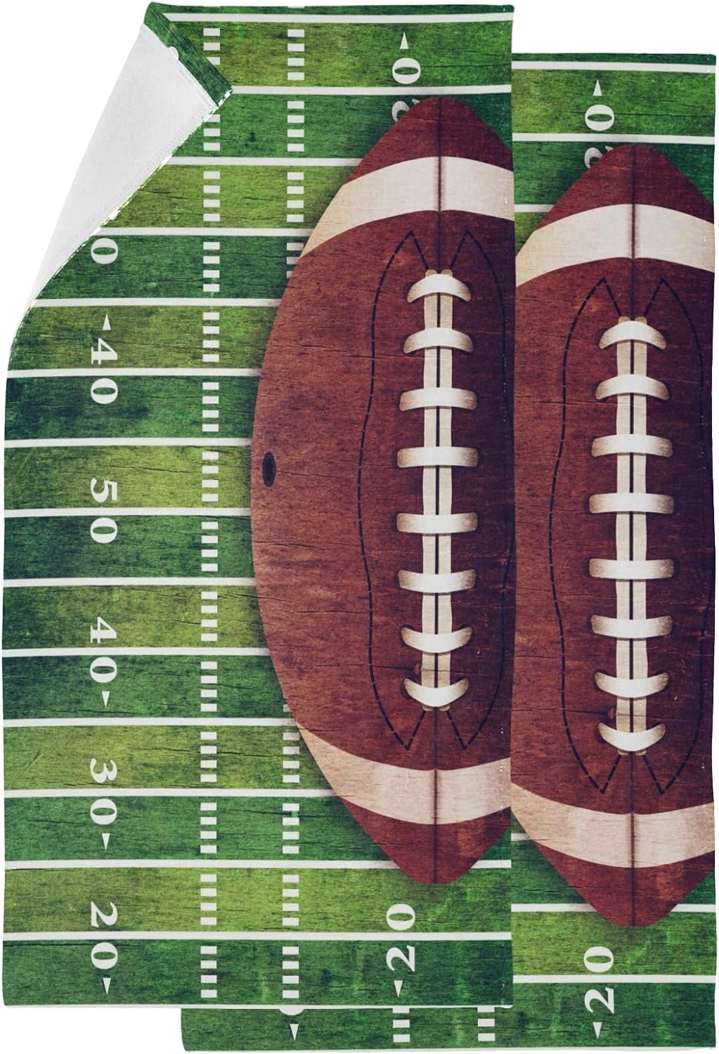 Dreamtimes Set of 2 Retro American Football Field and Ball Soft Fluffy ...