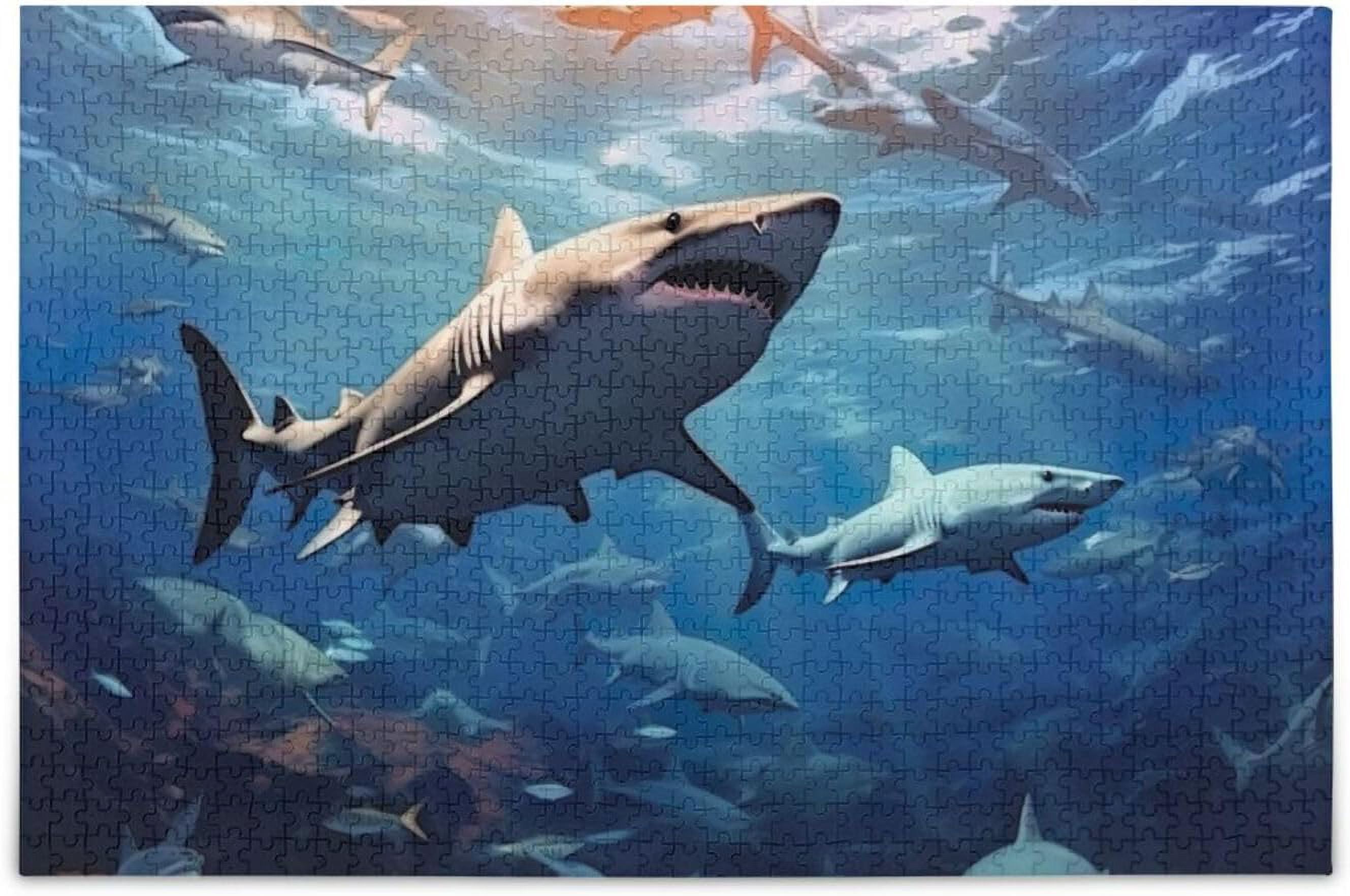 Dreamtimes Sharks Pattern Puzzle 500 Pieces - Wooden Jigsaw Puzzles for ...
