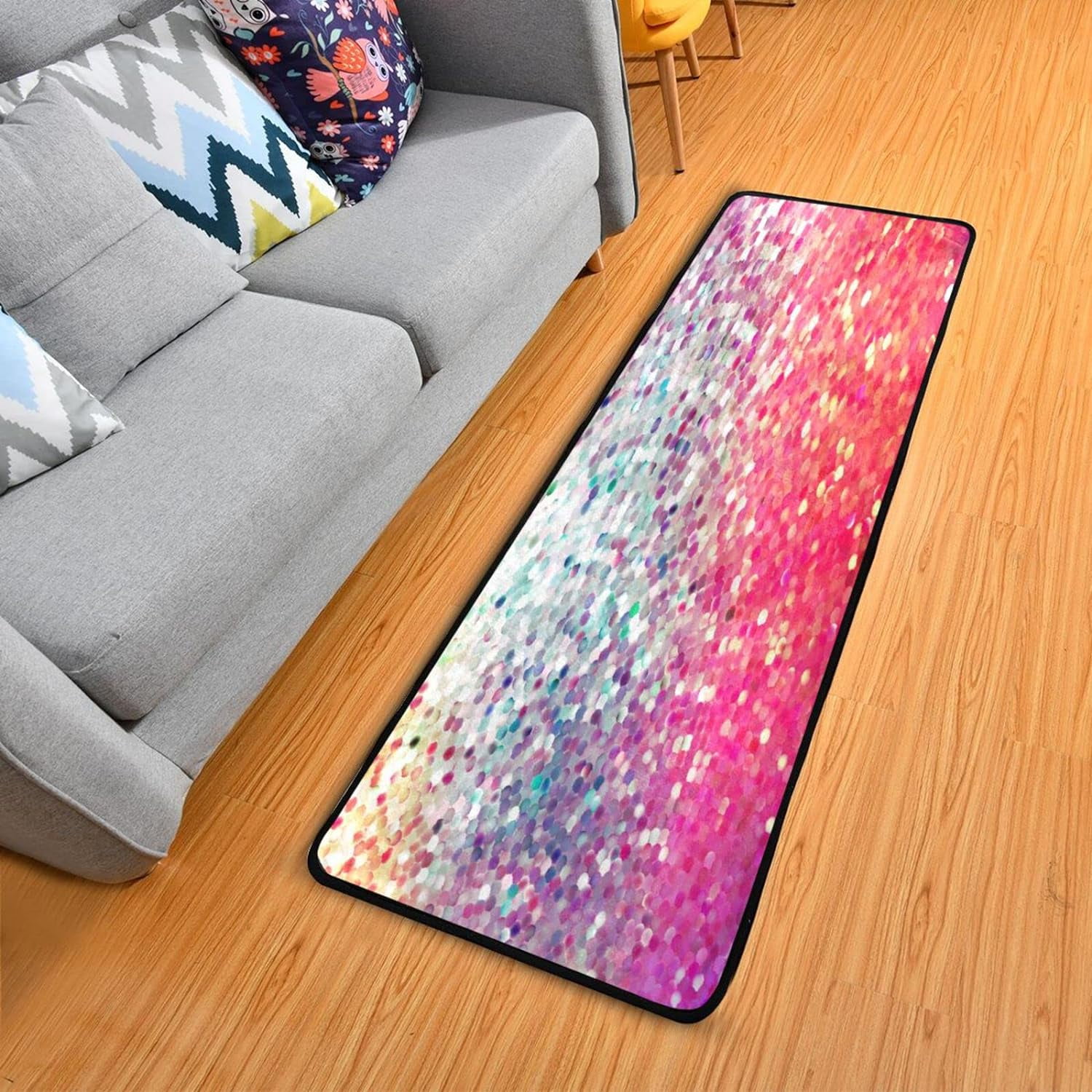 Dreamtimes Shining Rainbow Unique Hallway Runner Rug 2'x6' Kitchen Rug ...