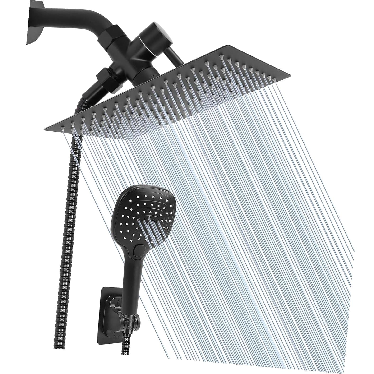 Dreamtimes Shower Head with Hose, High Pressure Stainless Steel Rain ...