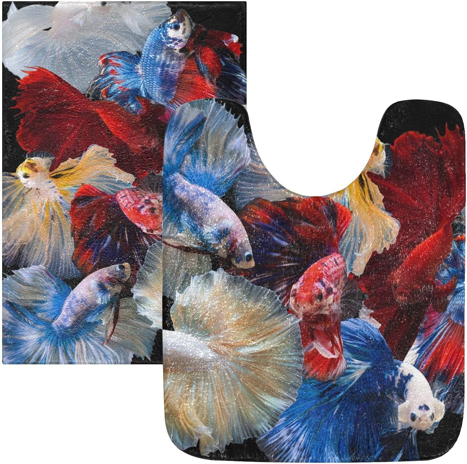 Dreamtimes Siamese Fighting Fish Underwater Bath Mat for Bathroom ...