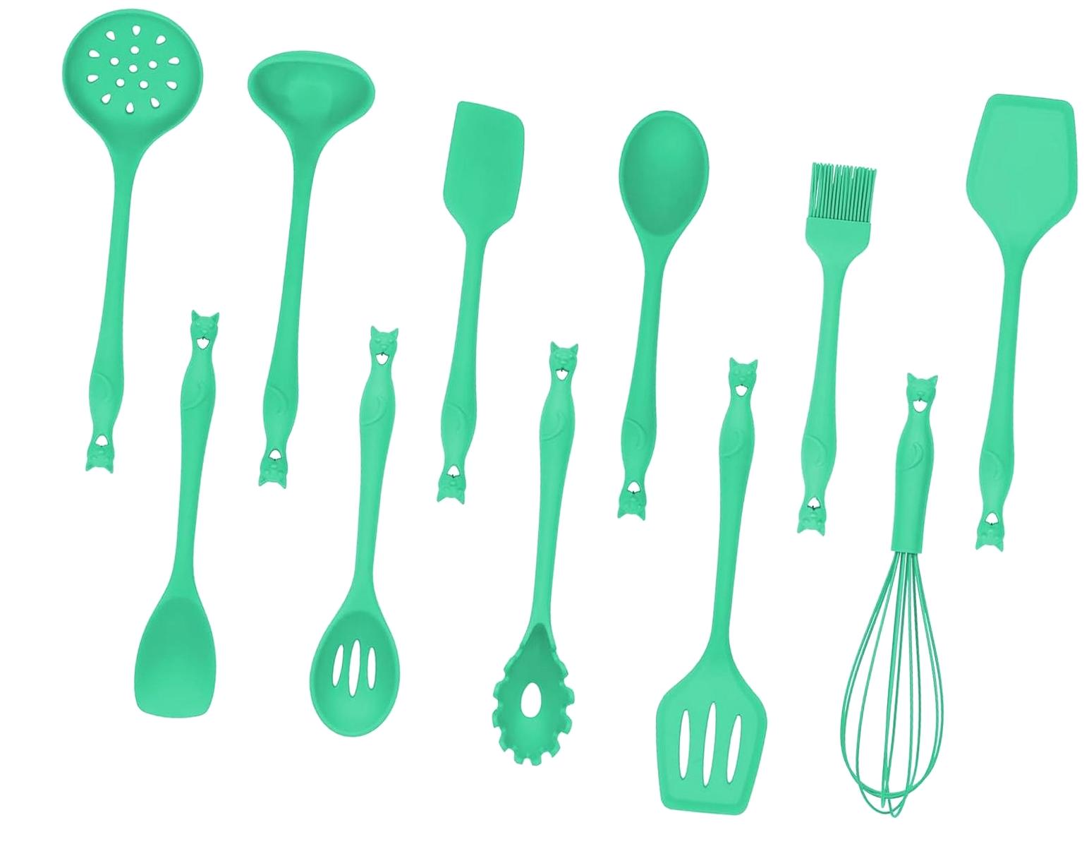 Dreamtimes Silicone Kitchen Utensil Set, 11-Piece Themed Cooking Tool ...