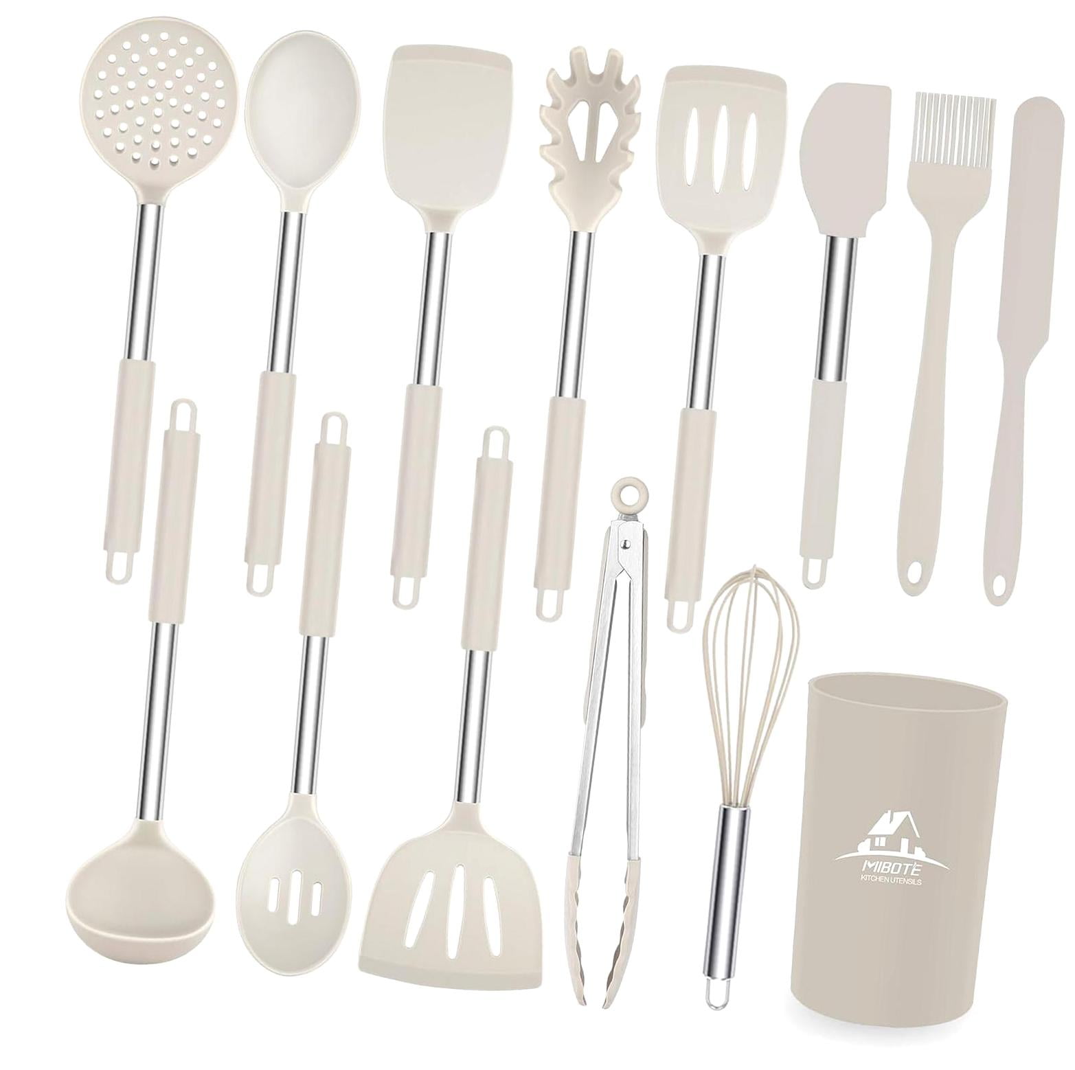 Dreamtimes Silicone Kitchen Utensils Set, Cooking Tools with Heat ...