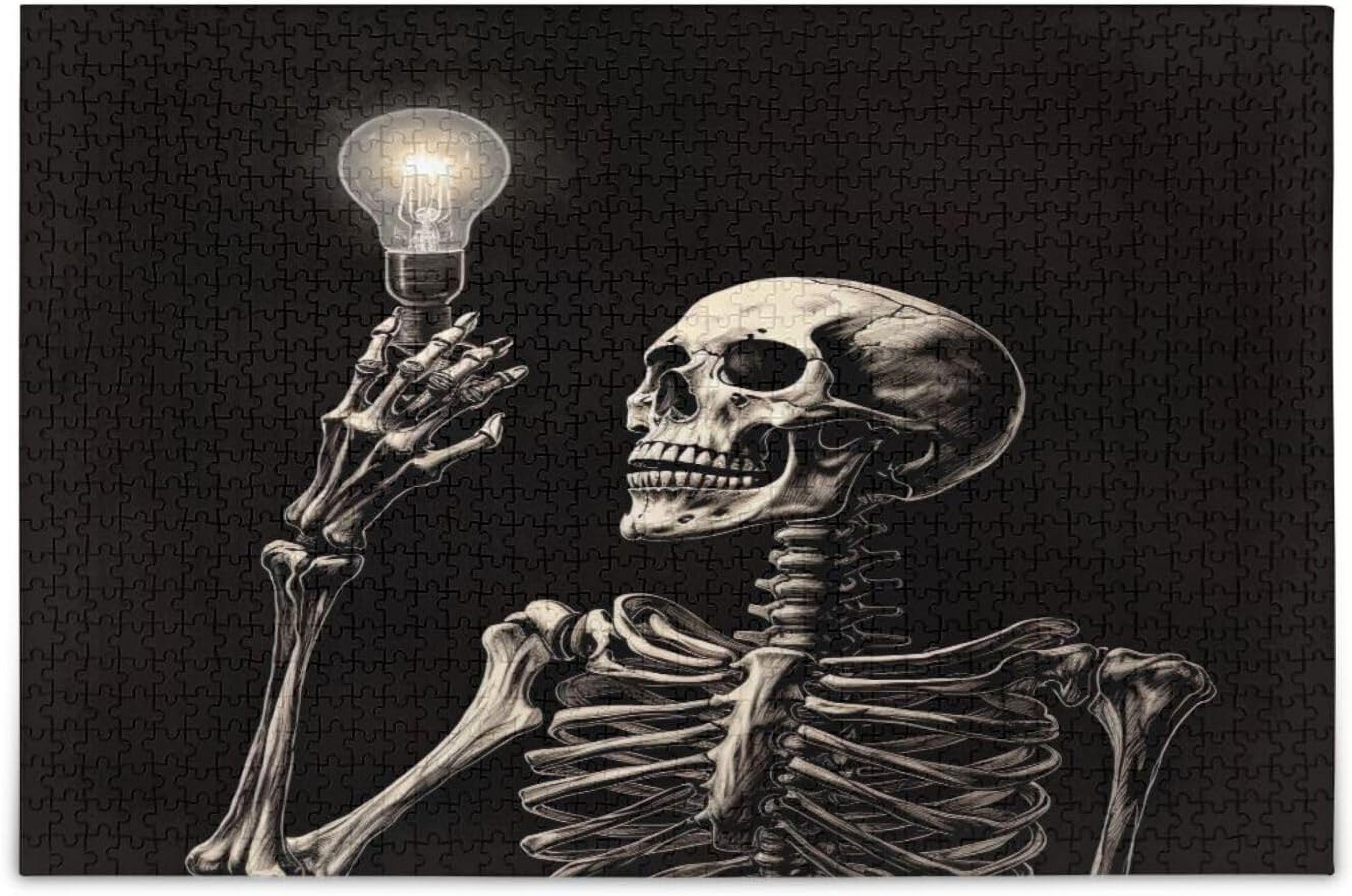 Dreamtimes Skeleton Light Bulb Jigsaw Puzzles, Puzzles for Adults 500 ...