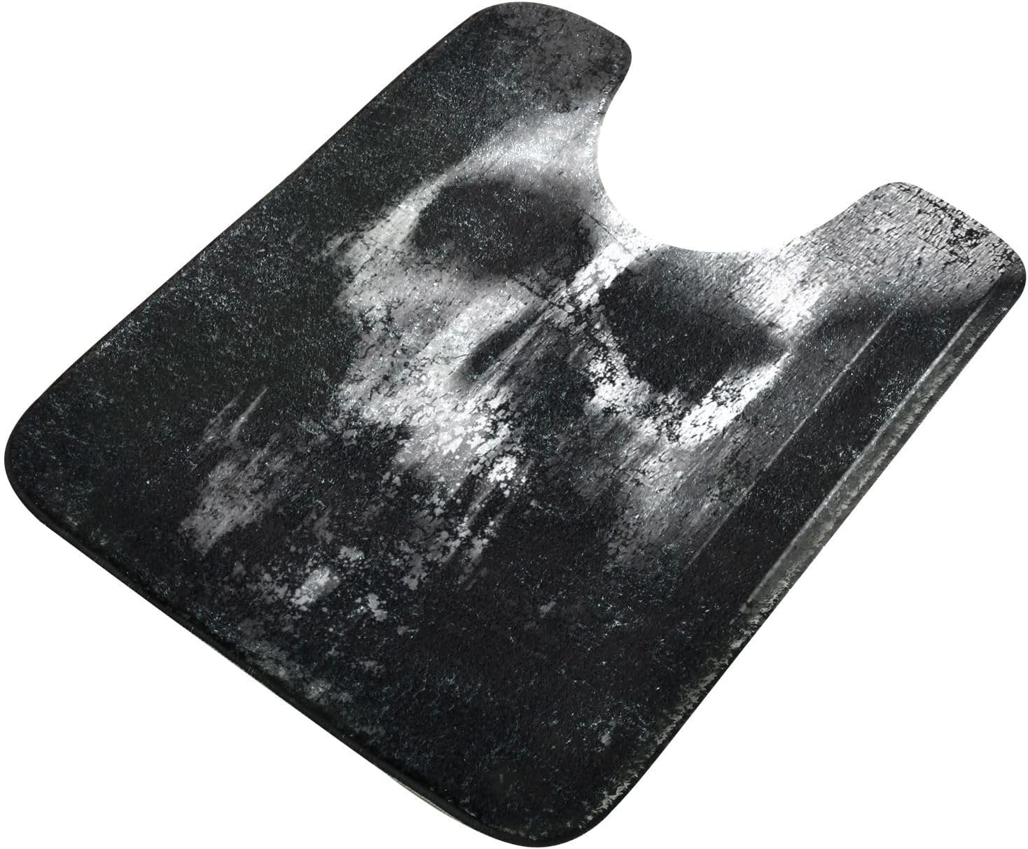 Dreamtimes Skull Black High Absorbent U-Shaped Contour Toilet Rugs ...