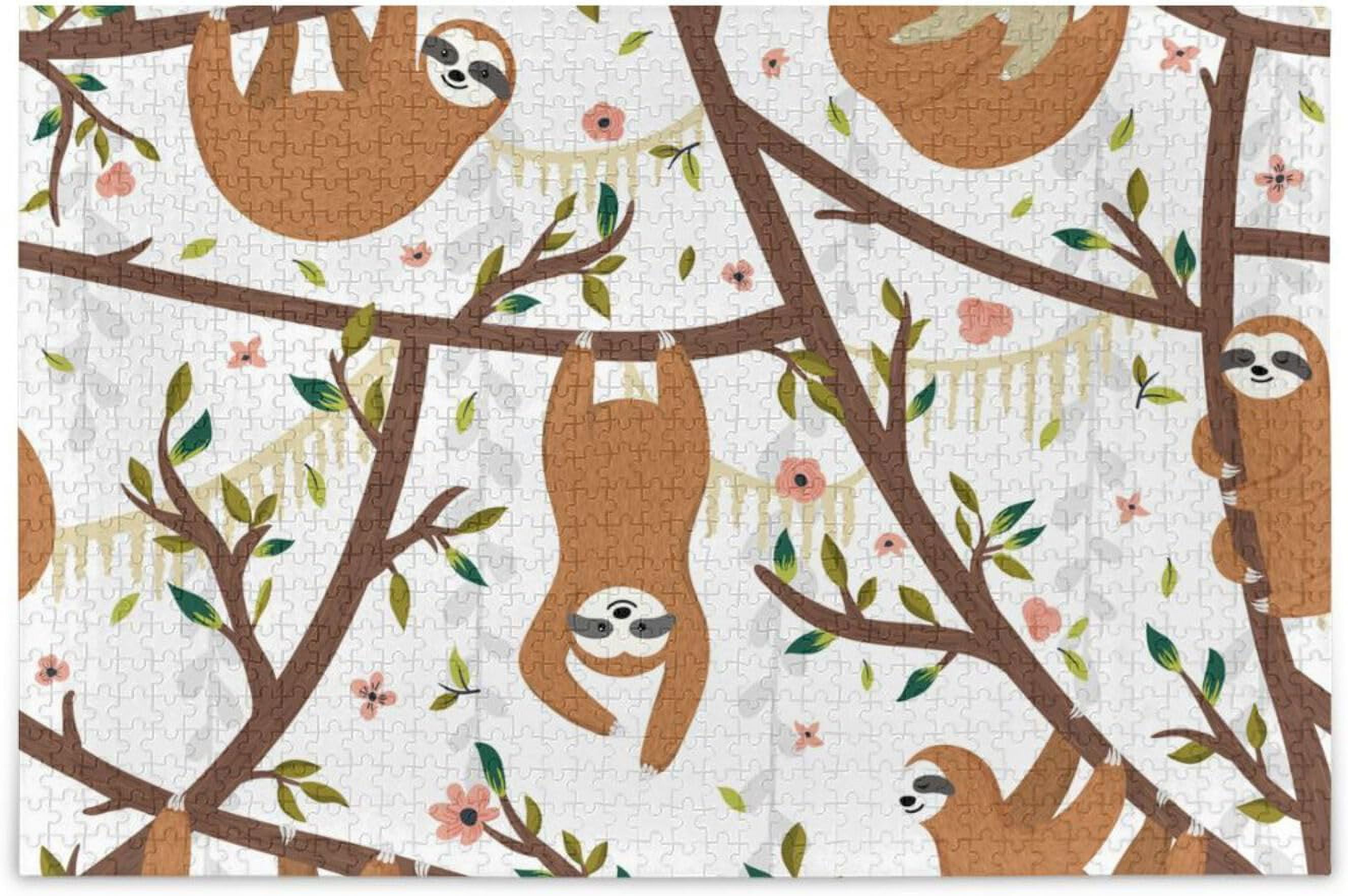 Dreamtimes Sloth Jigsaw Puzzle for Adults Teens Kids, 500 Pieces Wooden ...