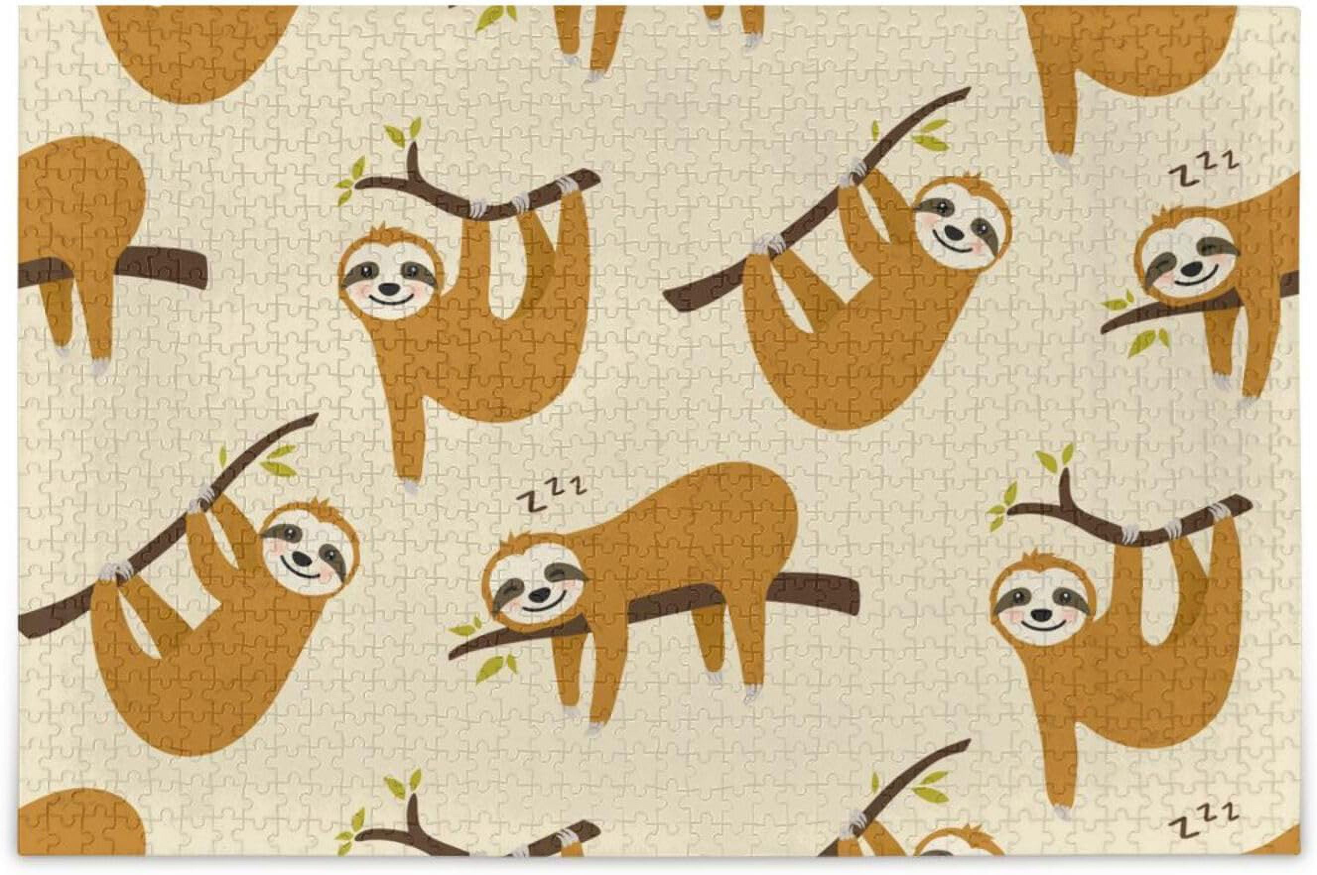 Dreamtimes Sloth Jigsaw Puzzle for Adults Teens Kids, 500 Pieces Wooden ...