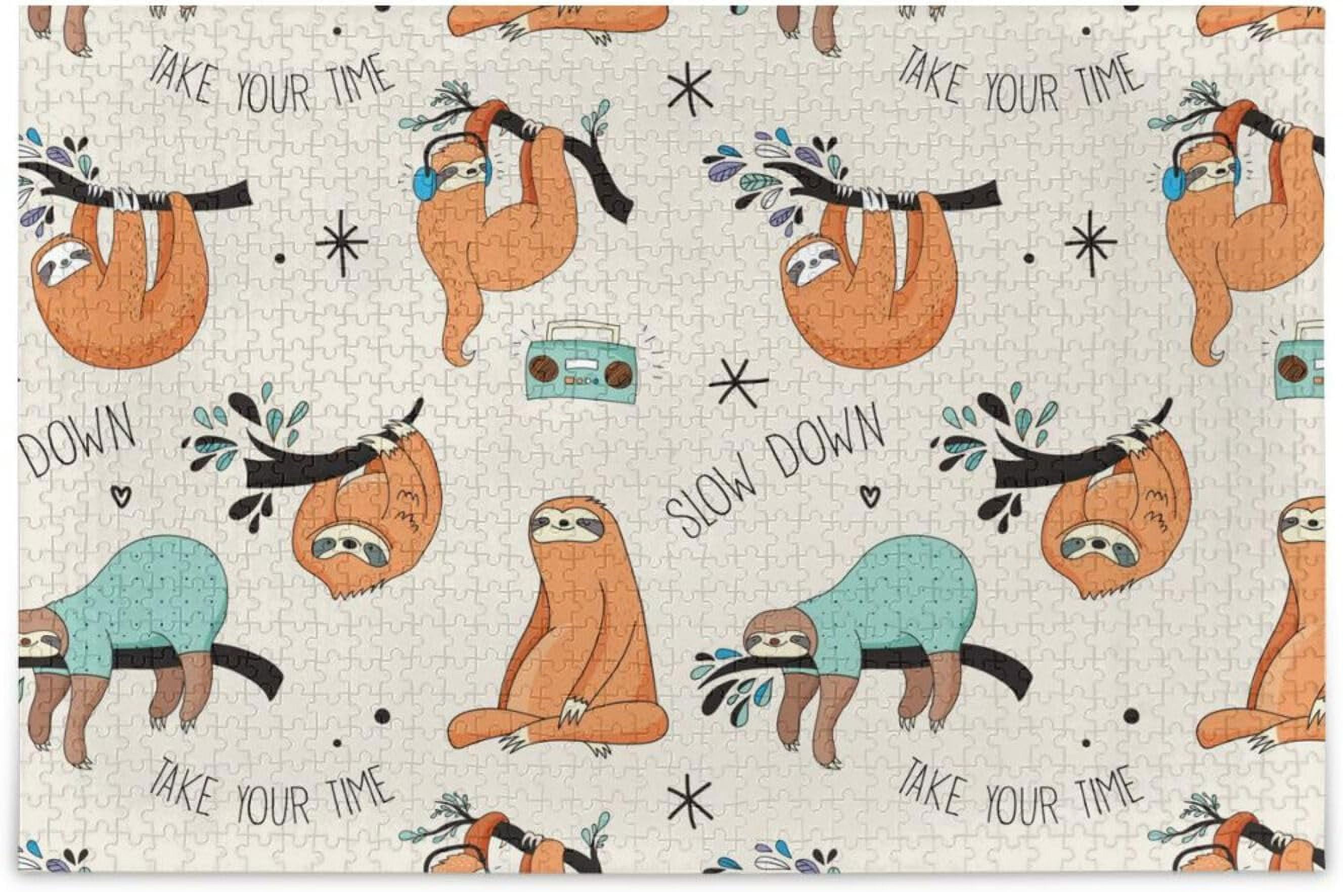 Dreamtimes Sloth Jigsaw Puzzle for Adults Teens Kids, 500 Pieces Wooden ...