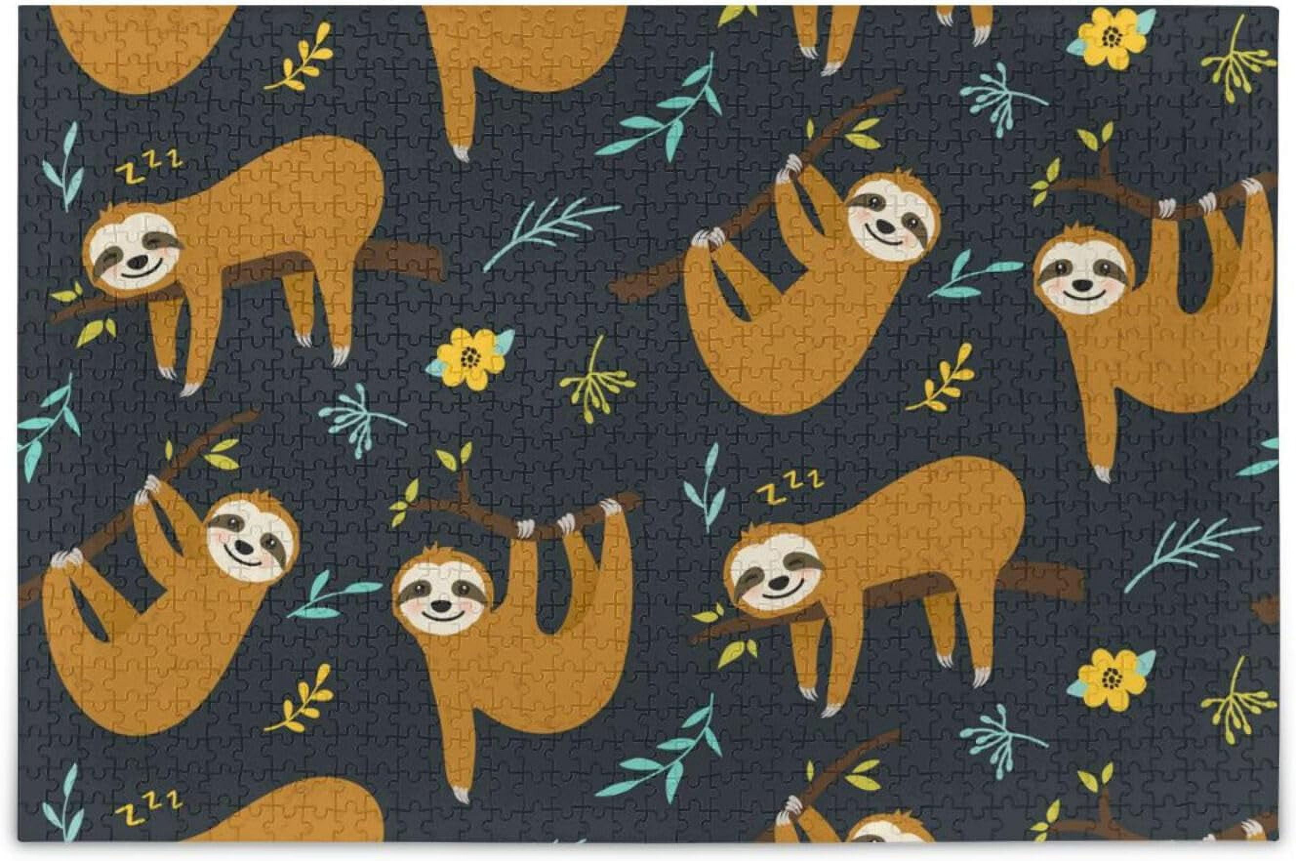 Dreamtimes Sloth Jigsaw Puzzle for Adults Teens Kids, 500 Pieces Wooden ...