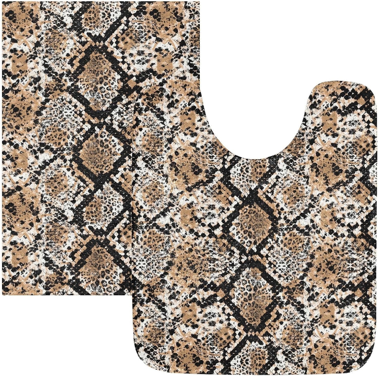 Dreamtimes Snake Skin Leopard Print Bath Mat for Bathroom Shower U ...