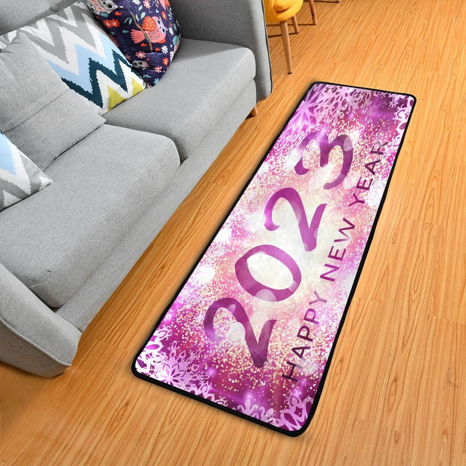 Dreamtimes Snowflake Purple Bling Hallway Runner Rug 2'x6' Kitchen Rug ...