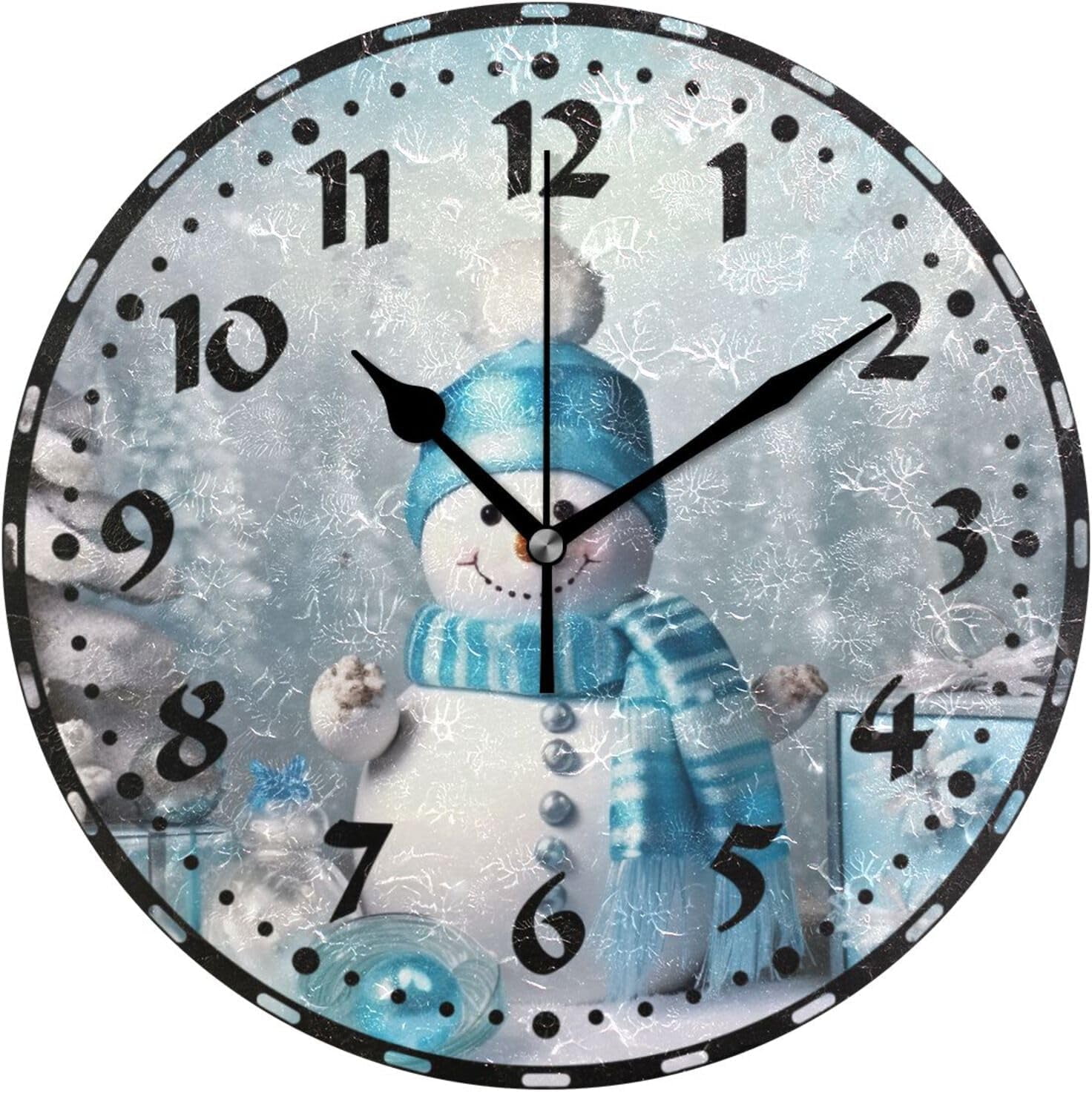 Dreamtimes Snowman Christmas Wall Clock, Silent Non Ticking 10 Inch ...